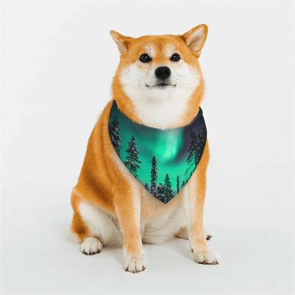 KLL Northern Lights 2 Dog Bandanas,Triangle Reversible Pet Scarf for ...