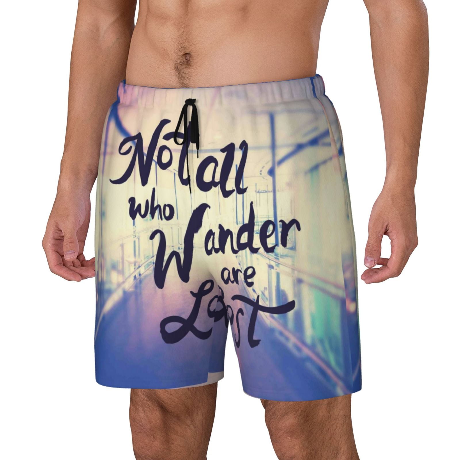KLL Not All Those Who Wander Are Lost for Mens Swim Trunks Quick Dry ...