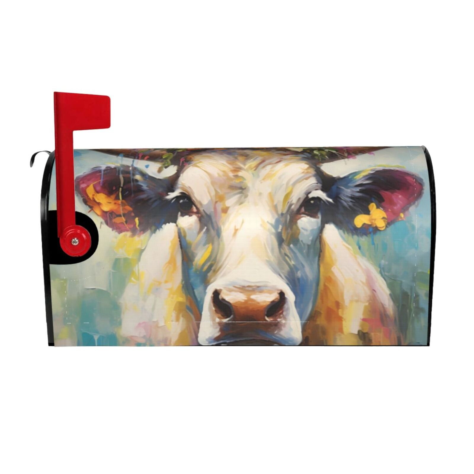 KLL Oil Painting Flower Cow Pattern Mailbox Covers,Magnetic Mailbox ...