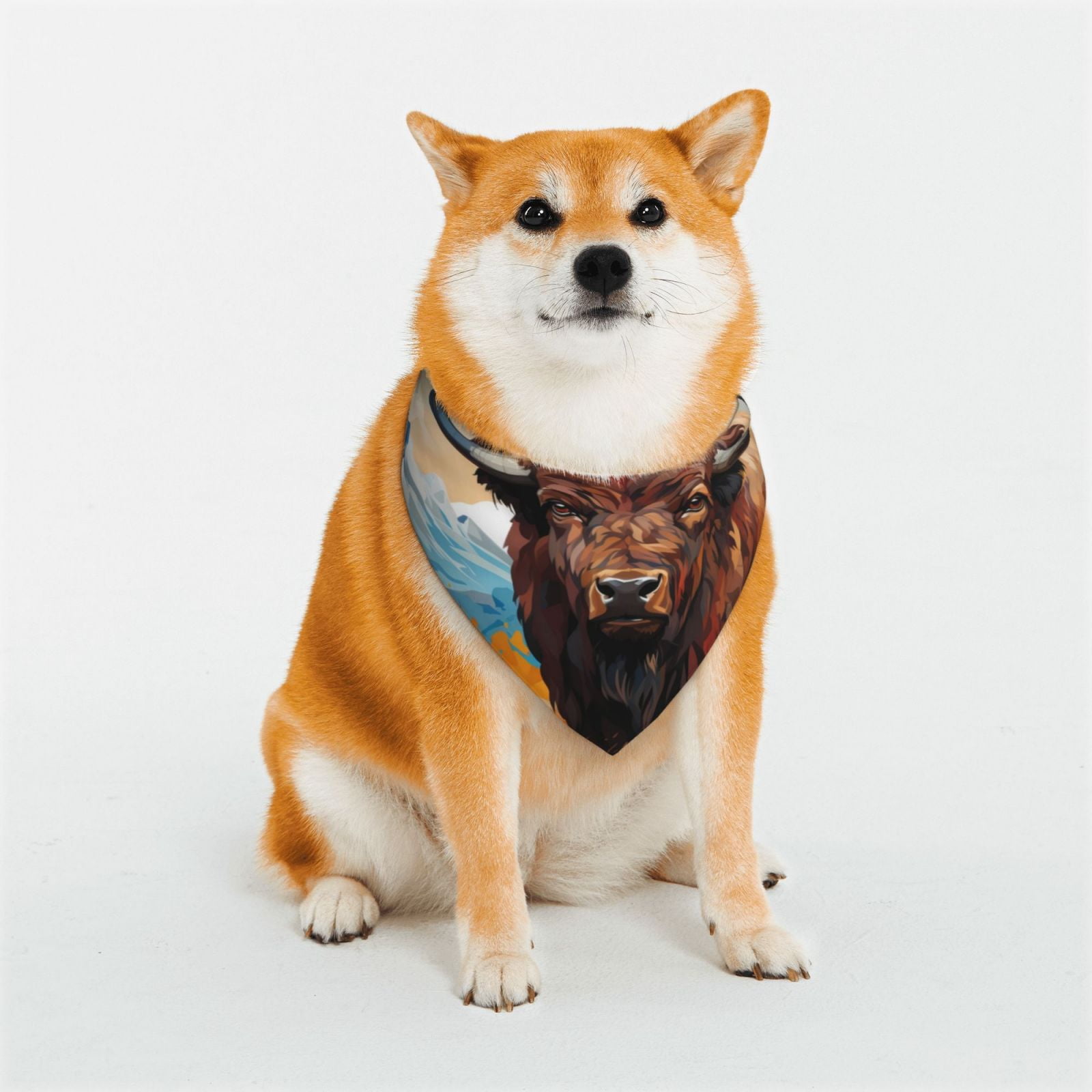 KLL Oil Painting Style Iceberg Yak Dog Bandanas,Triangle Reversible Pet ...