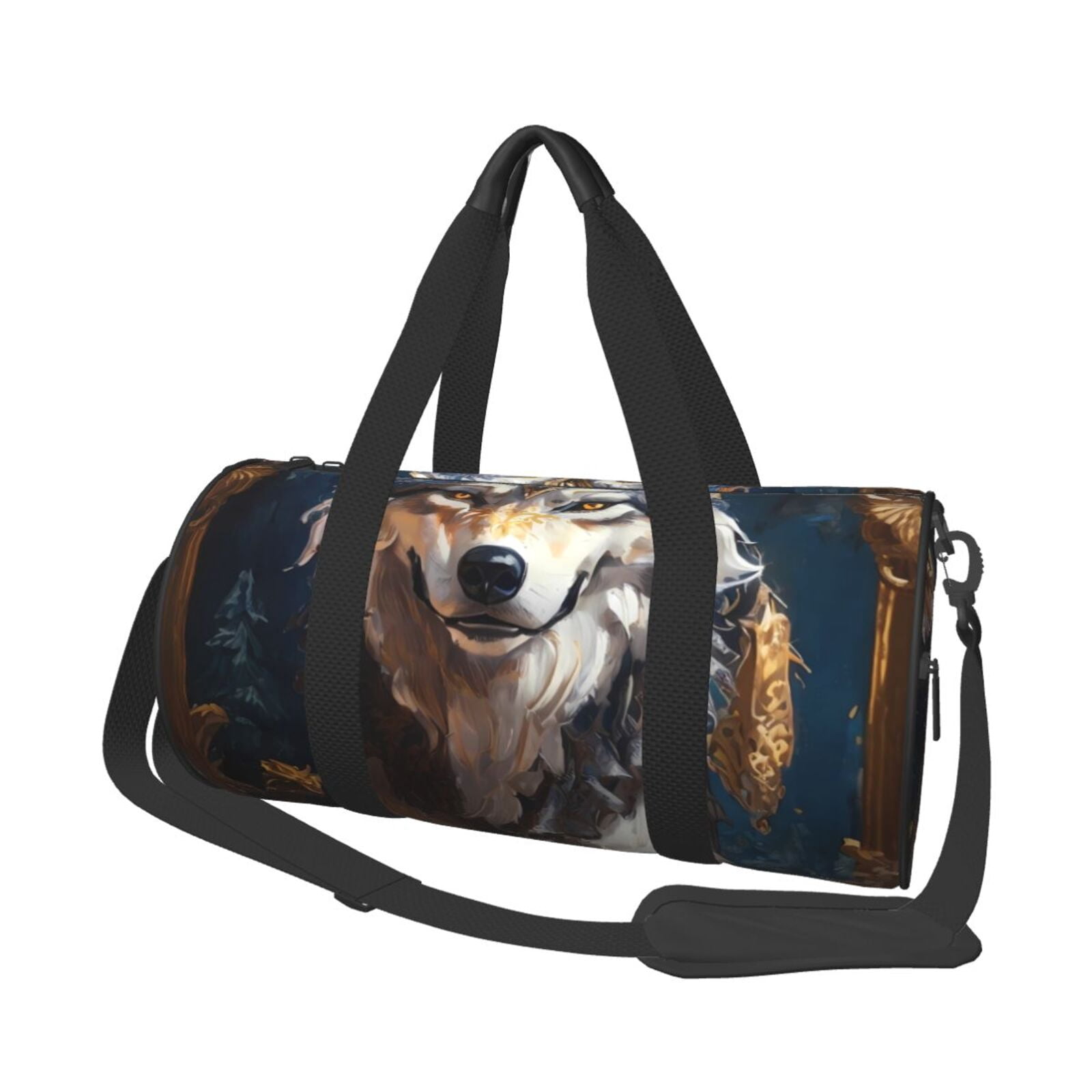 KLL Oil Painting Tribal Wolf Duffle Bag For Men Women Sport Gym Fitness ...
