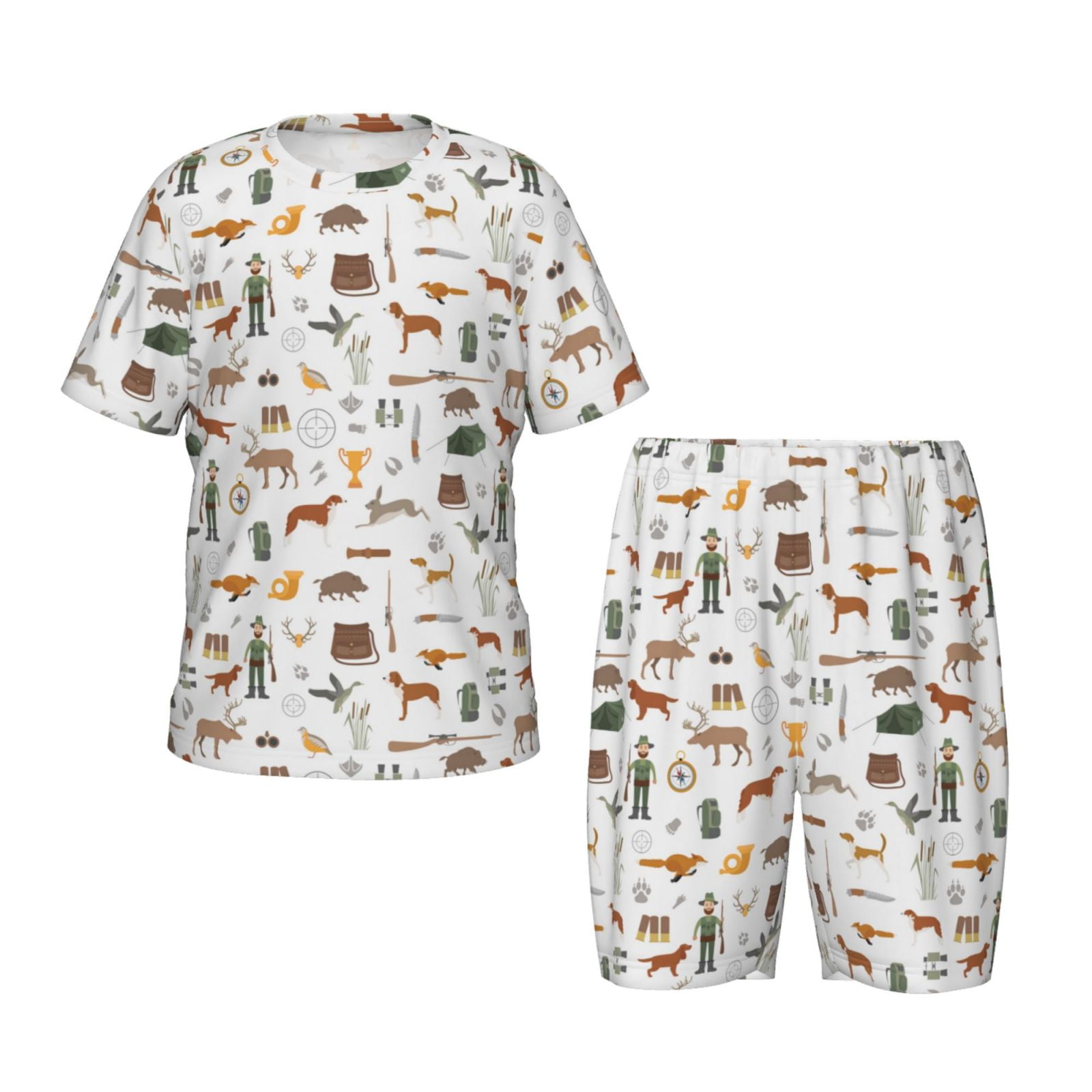 KLL Outdoor Living Print Kids' Short-Sleeved Pajama Set,Soft Pajama ...