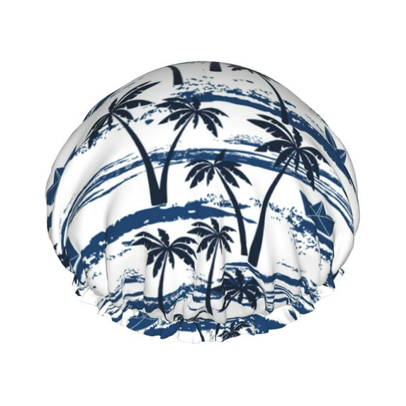 KLL Palm Tree Pattern Shower Cap & Bath Cap for Women,Reversible ...