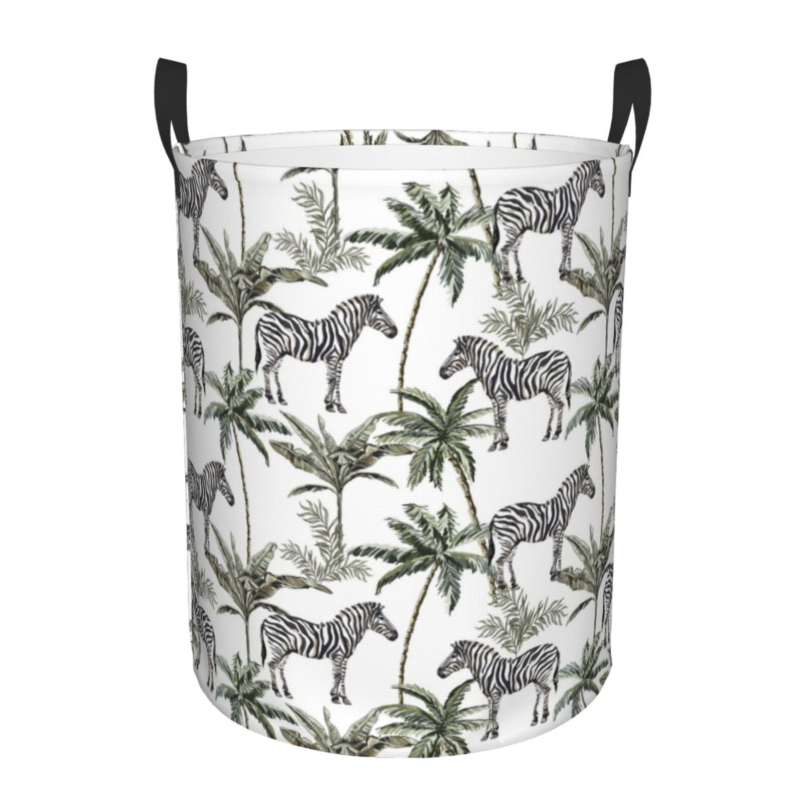 KLL Palm Trees Zebra Waterproof Foldable Laundry Hamper Bucket with ...