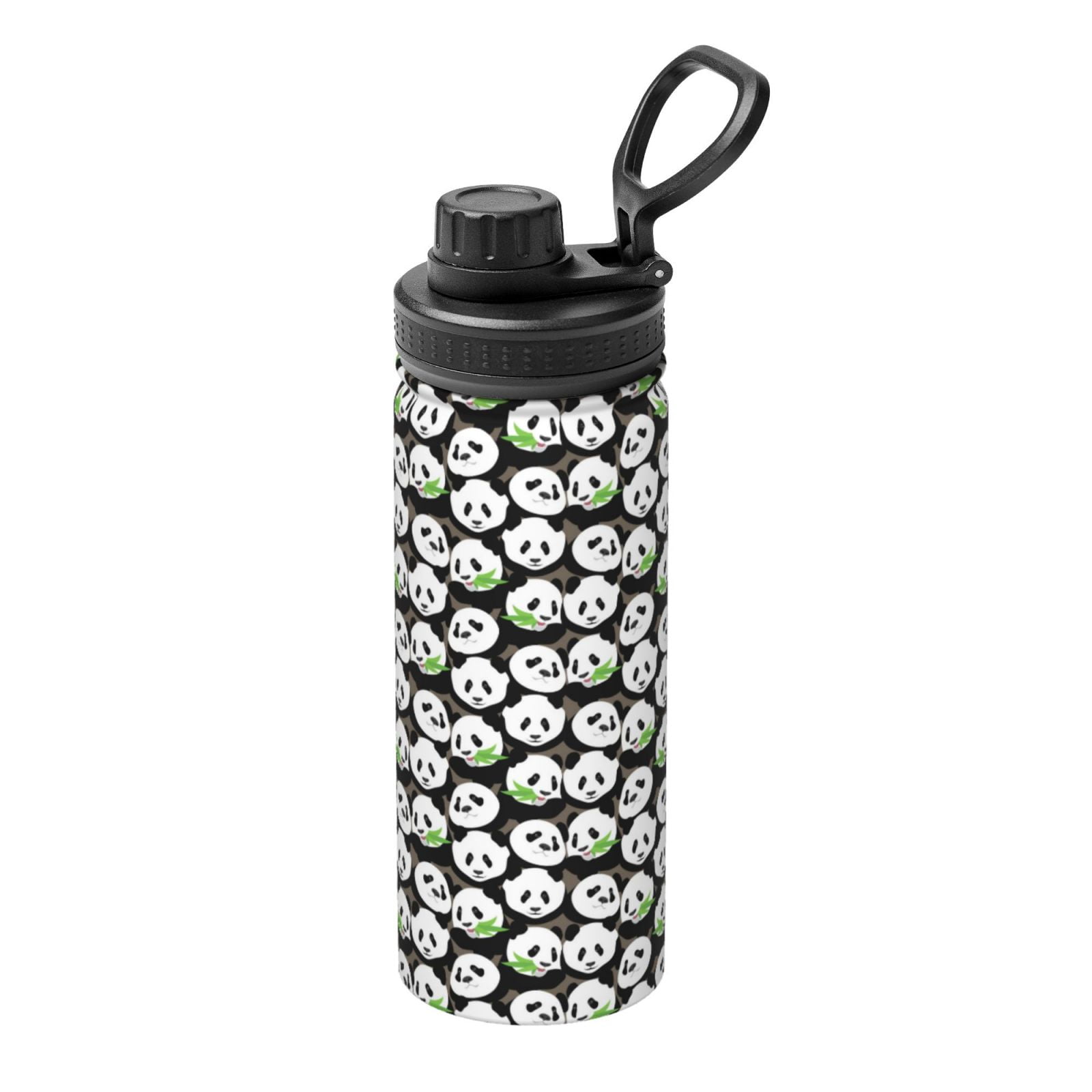 KLL Panda Bear Pattern 18oz Insulated Water Bottle, Stainless Steel ...