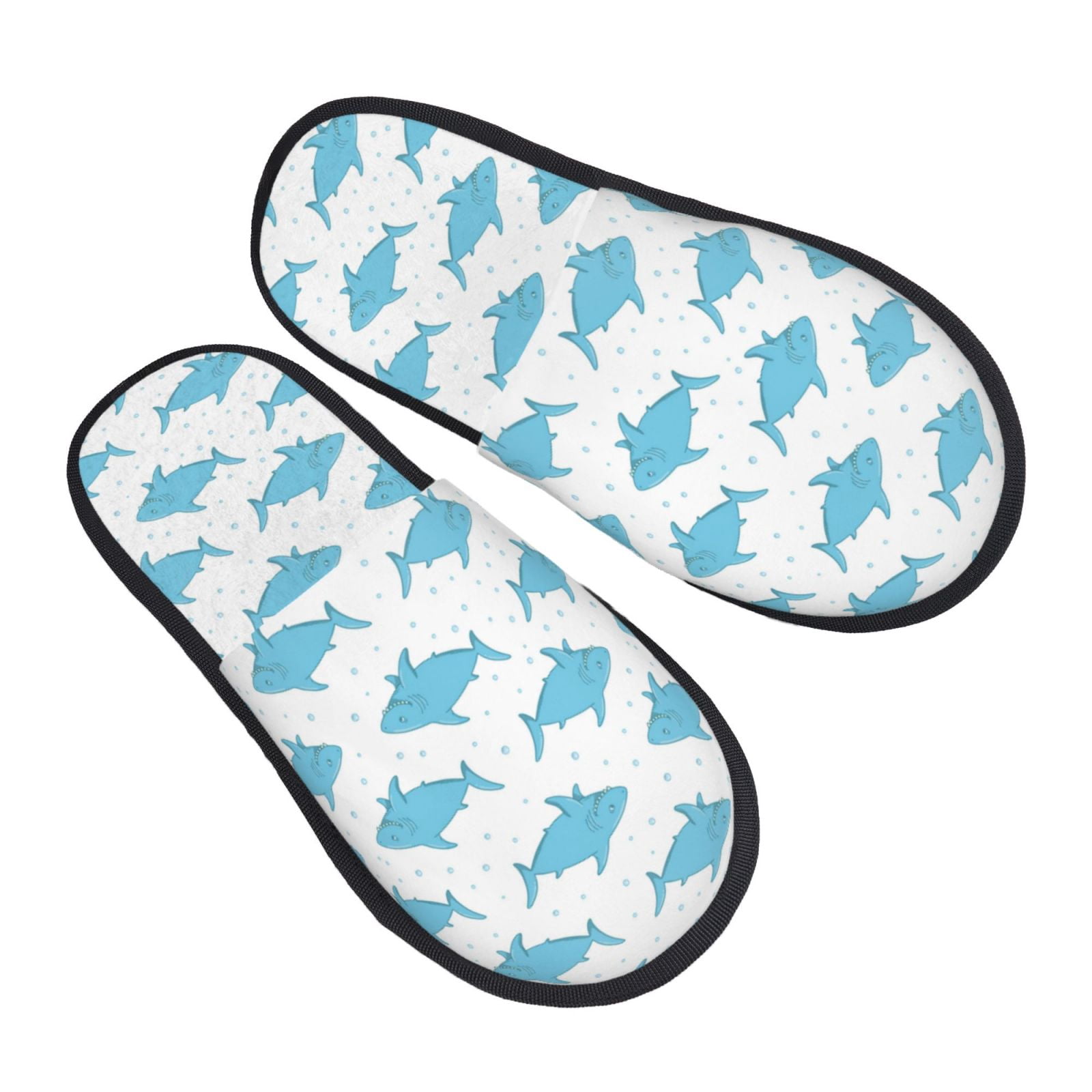 KLL Party Shark Cute Slippers for Women Men House Slip on Indoor ...