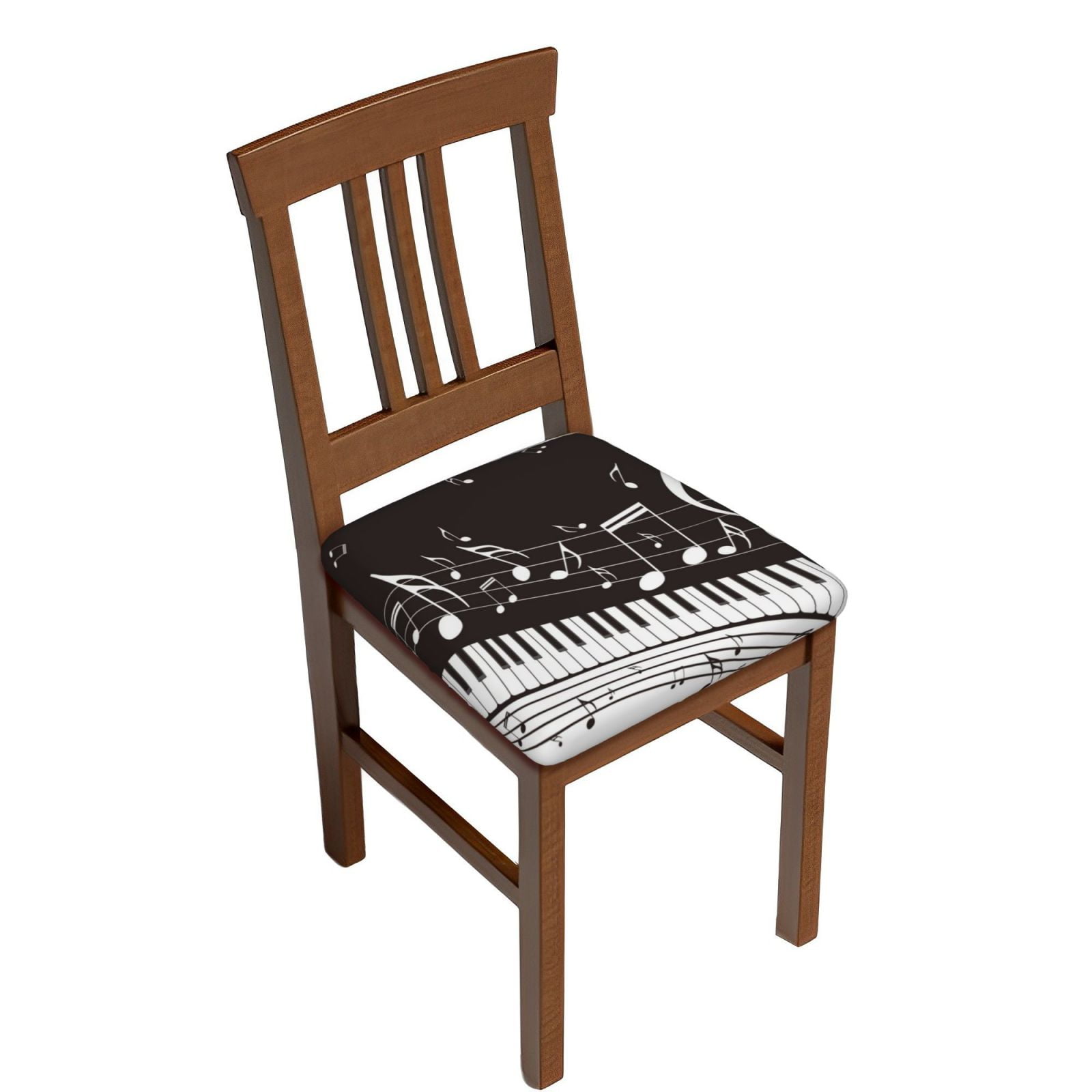 KLL Piano Keys With Musical Notes Pattern Seat Covers for Dining Room ...
