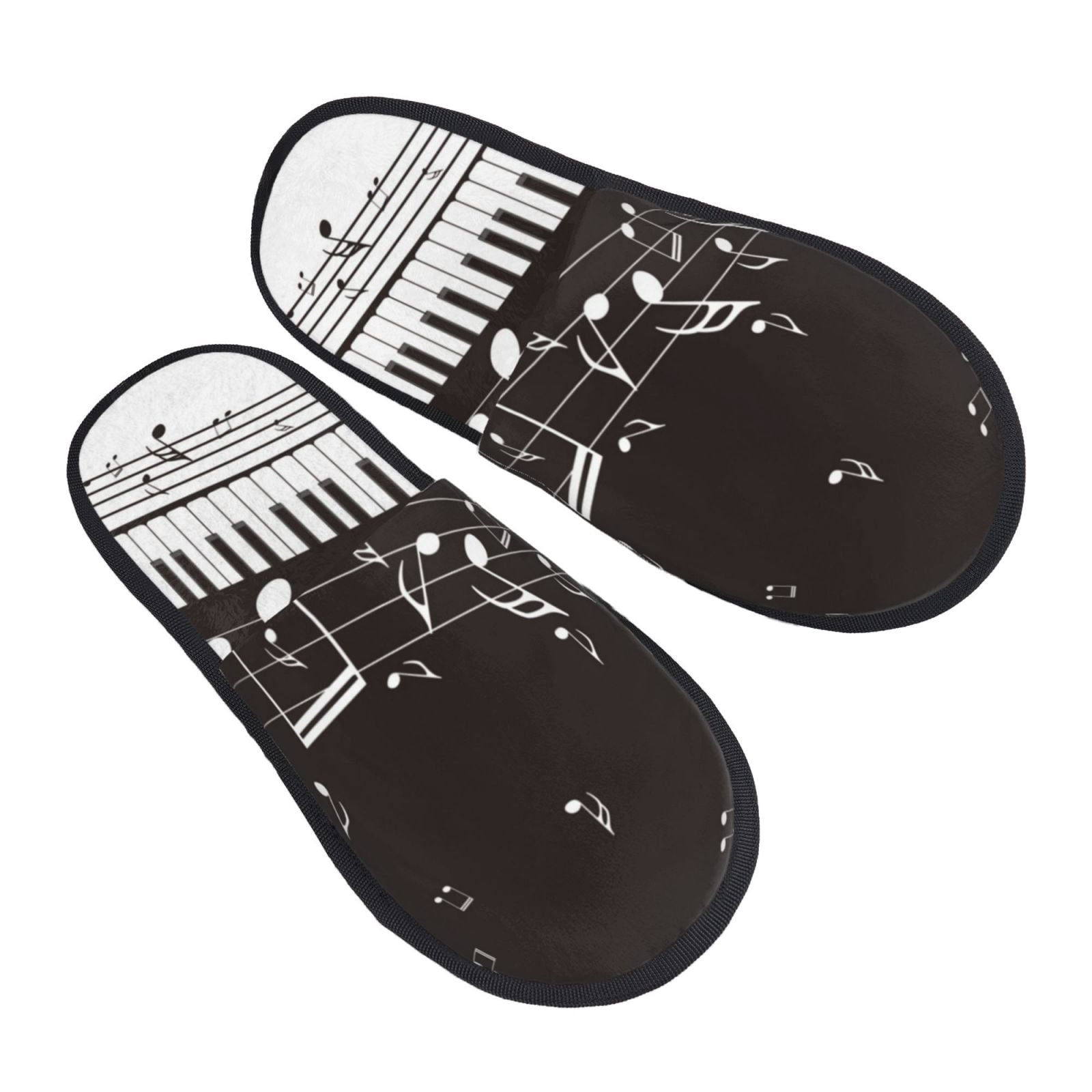 KLL Piano Keys With Musical Notes Slippers for Women Men House Slip on ...