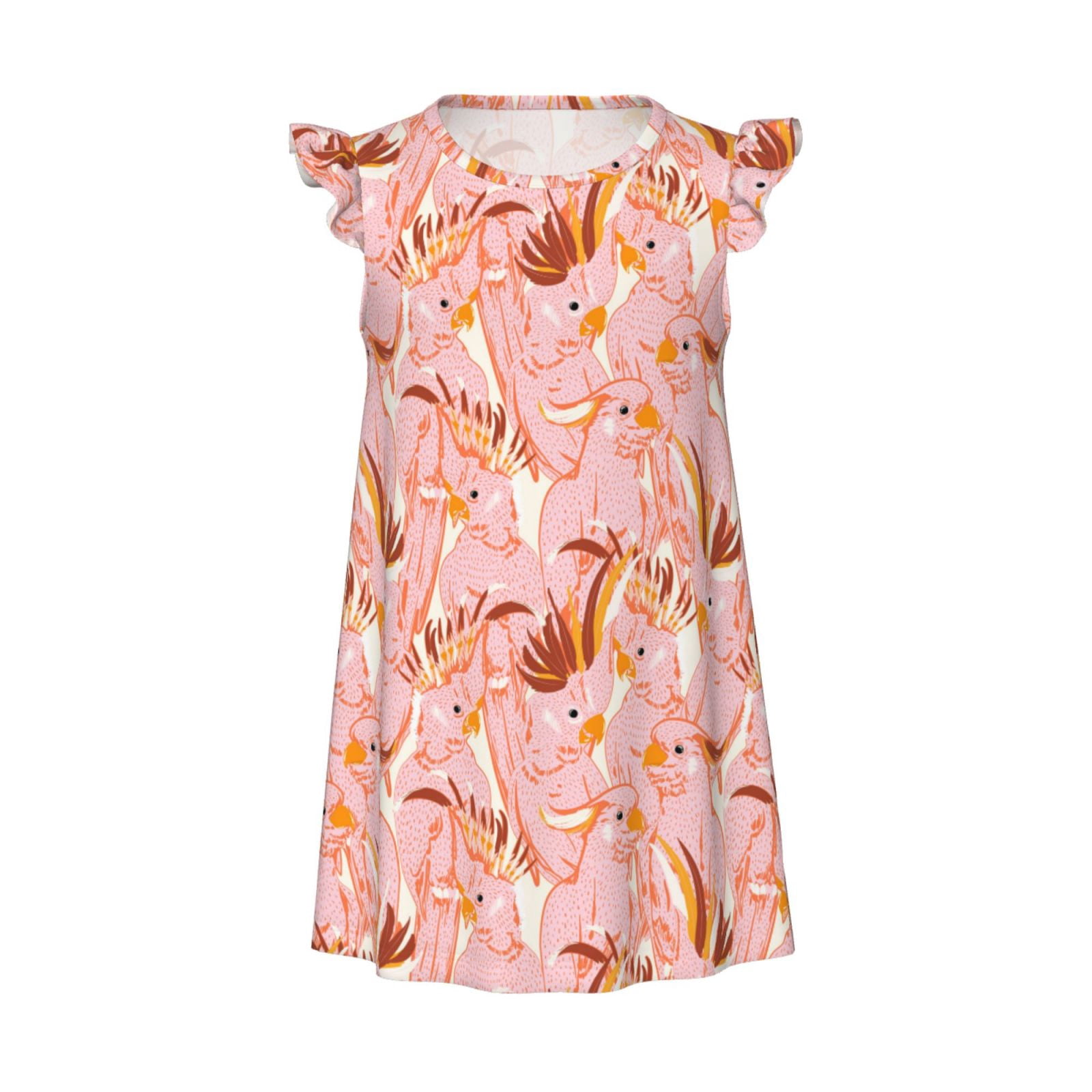 KLL Pink Cockatoo Birds Print Girls Nightgowns Pajamas for Girl ...