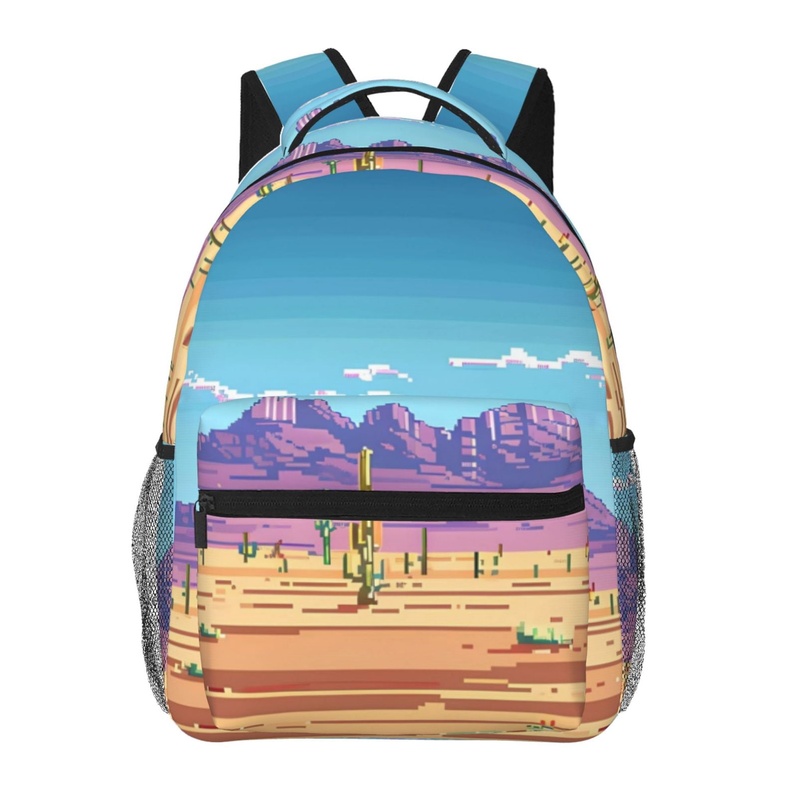 KLL Pixel Desert Landscape Print Casual Backpack for Men Women,Travel ...