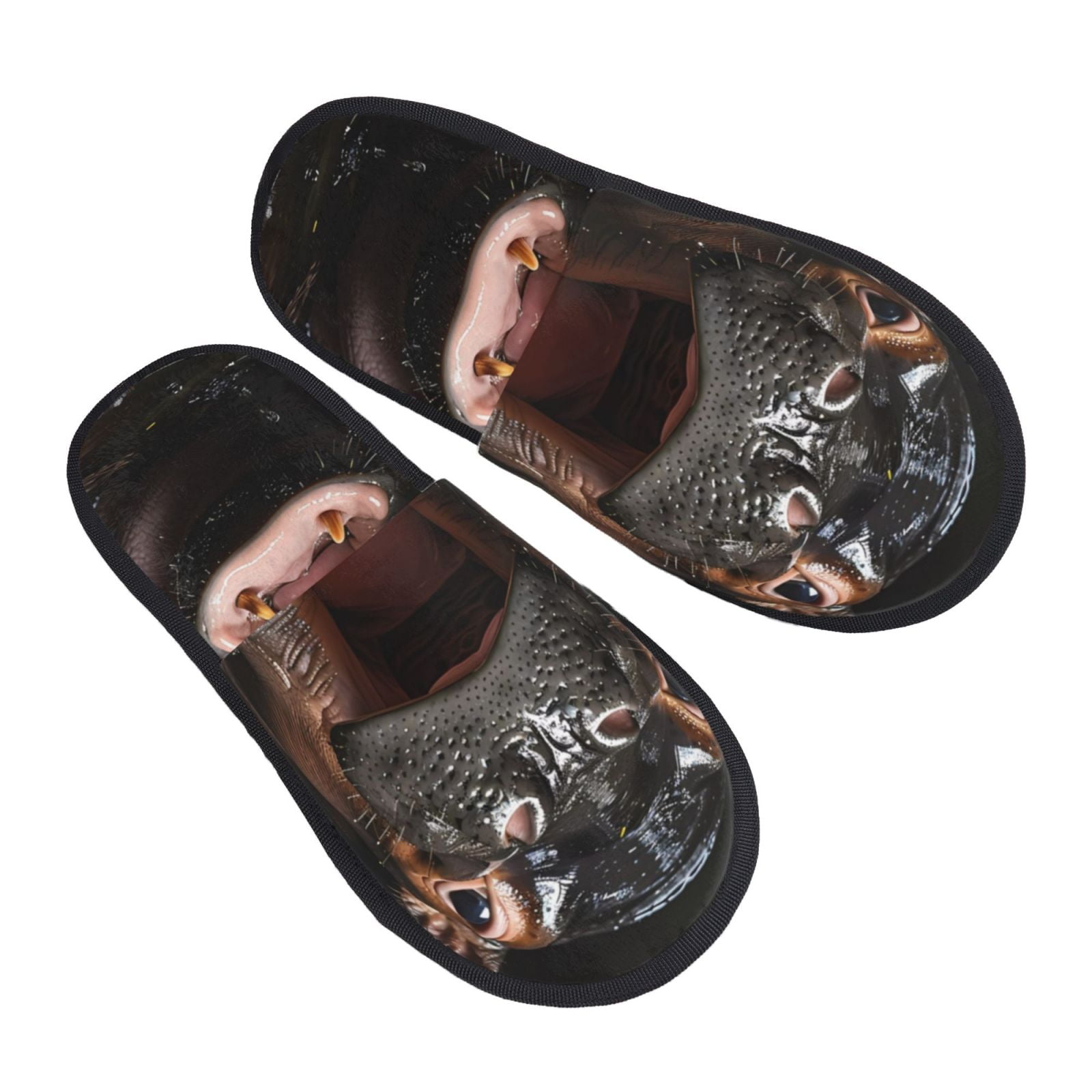 KLL Playful Baby Hippo Splash Slippers for Women Men House Slip on ...