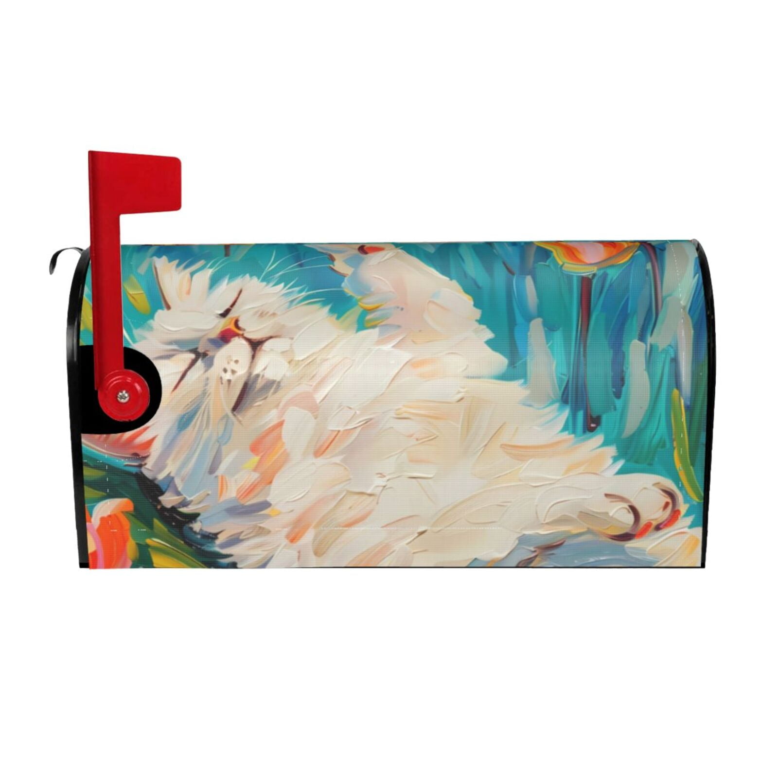 KLL Playful Floral Cat Pattern Mailbox Covers,Magnetic Mailbox ...