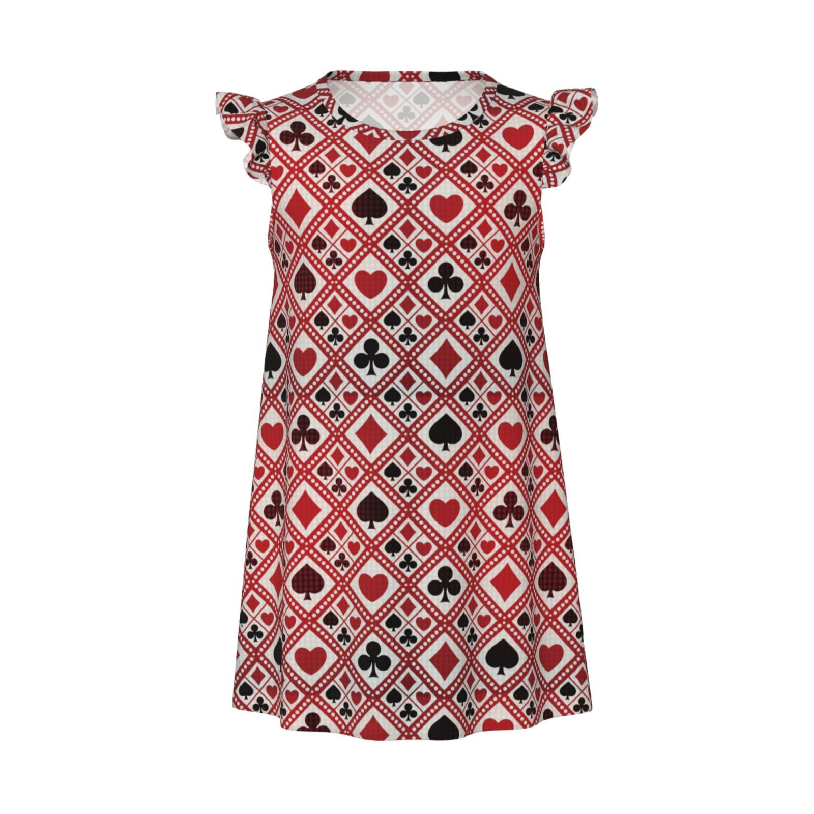 KLL Poker Print Girls Nightgowns Pajamas for Girl Sleepwear Toddler ...