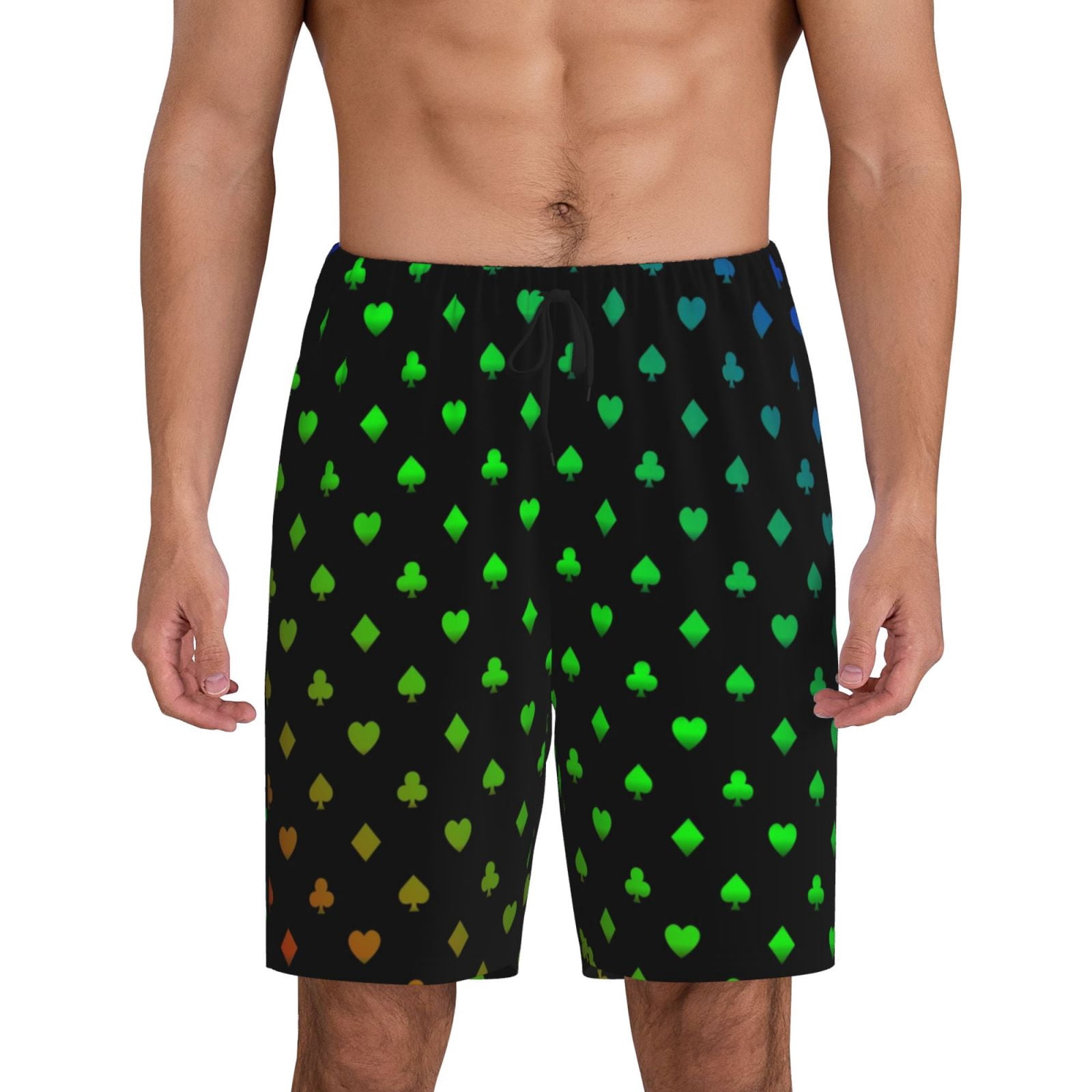 KLL Poker Shapes for Men's 1-Pack Shorts,Sleep Pajama Shorts for Men ...