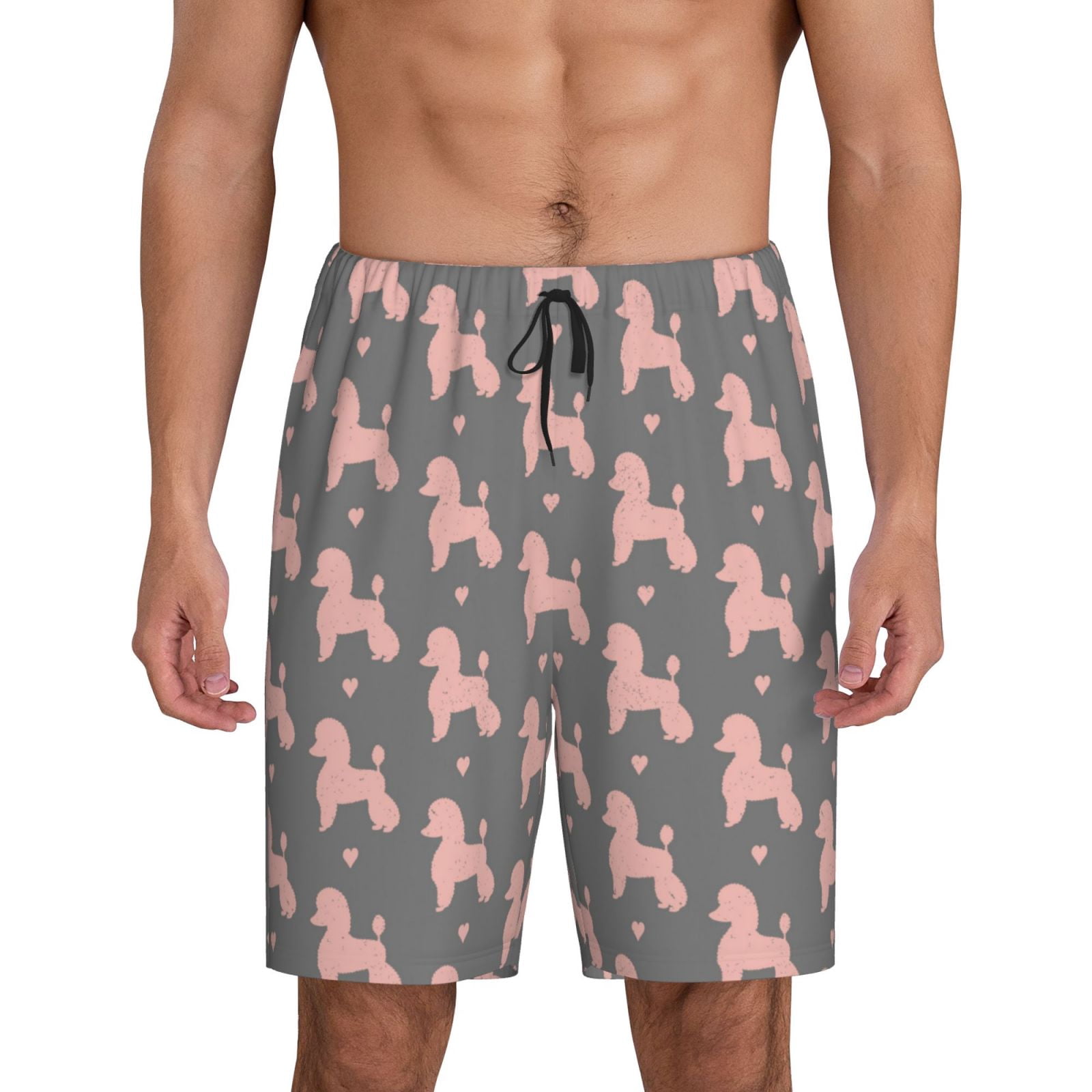 KLL Poodle Dog for Men's 1-Pack Shorts,Sleep Pajama Shorts for Men Soft ...
