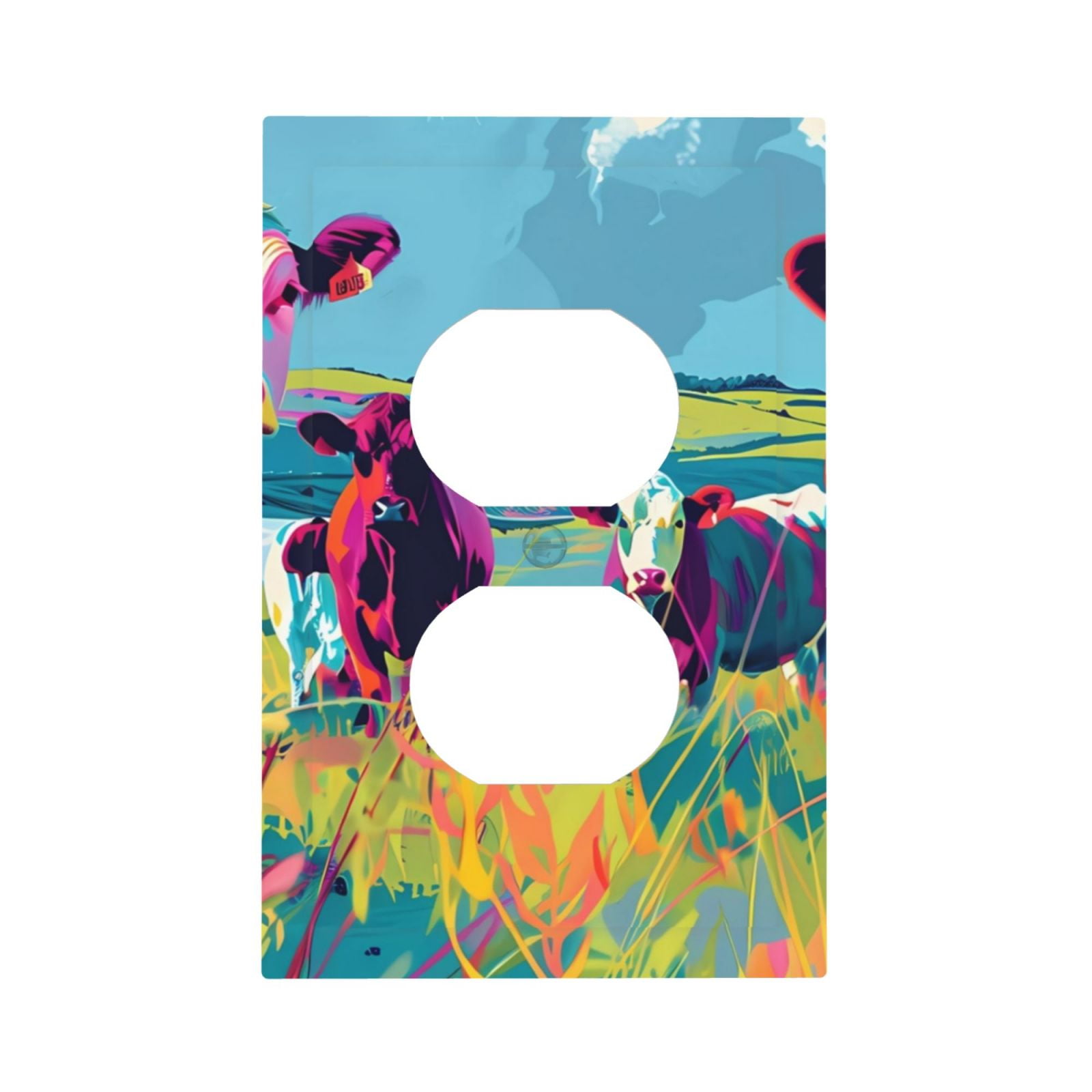KLL Pop Art Colorful Cows Pattern Electrical Outlet Covers, 3" x 5" 1 ...