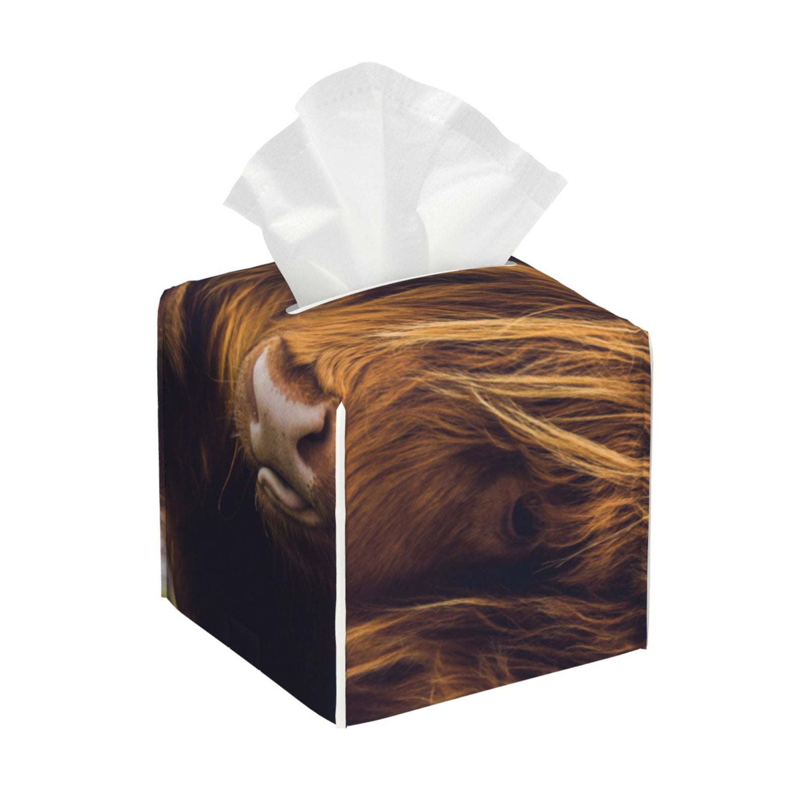 KLL Portrait Of Cow With Its Baby Cow Print Tissue Box Cover,Leather ...