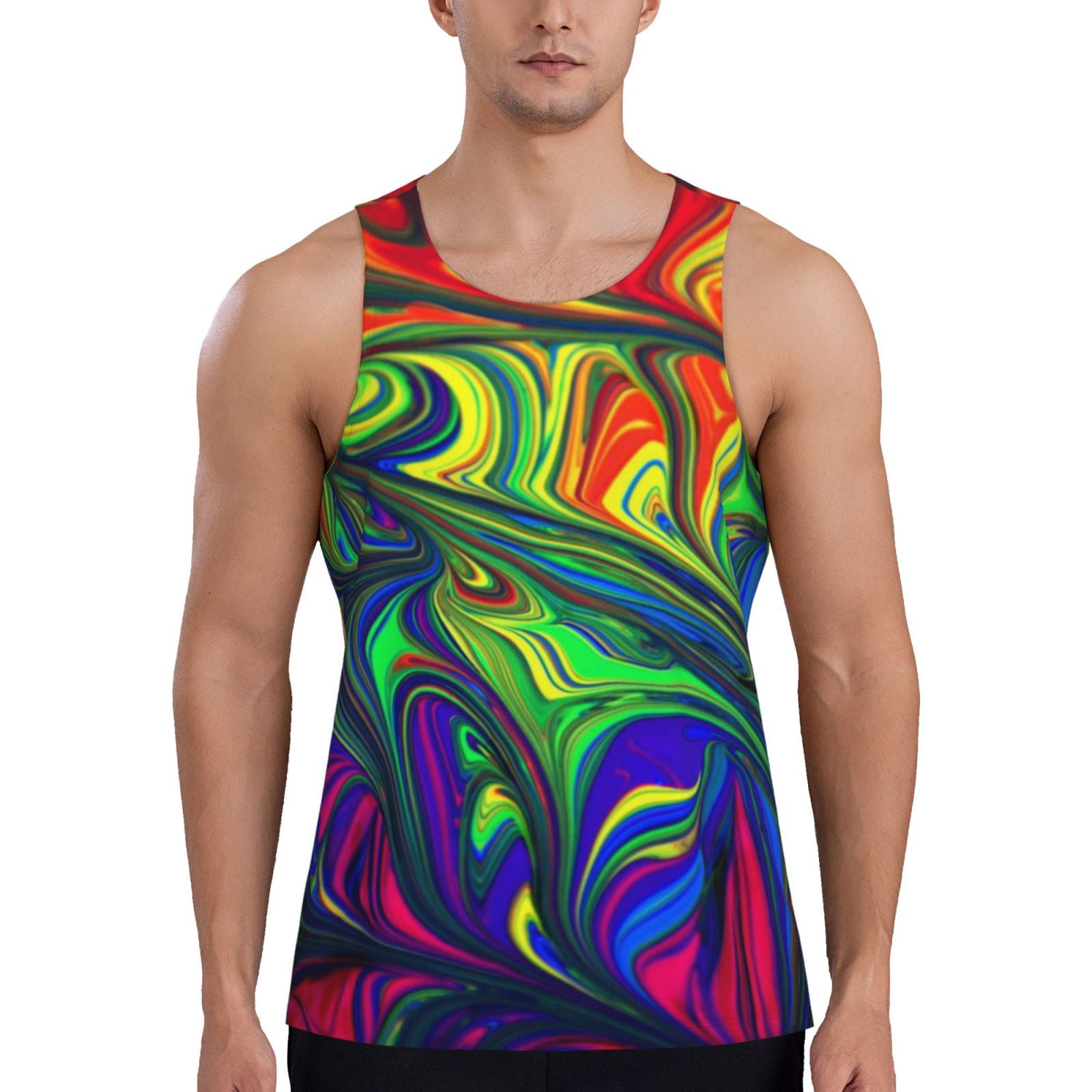 KLL Pride Rainbow Print Men's Muscle Gym Workout Stringer Tank Tops ...