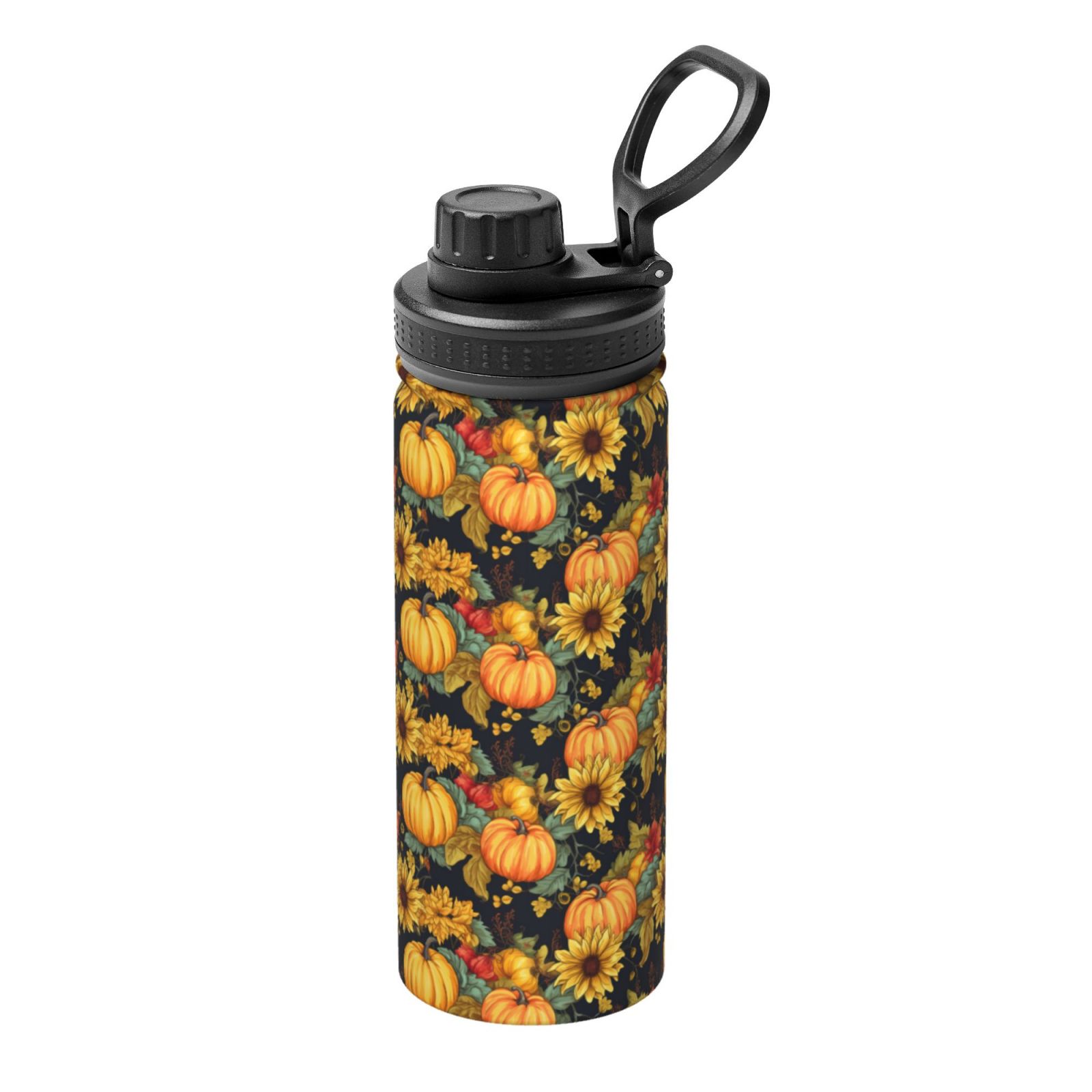 KLL Pumpkins And Sunflowers3 Pattern 18oz Insulated Water Bottle ...