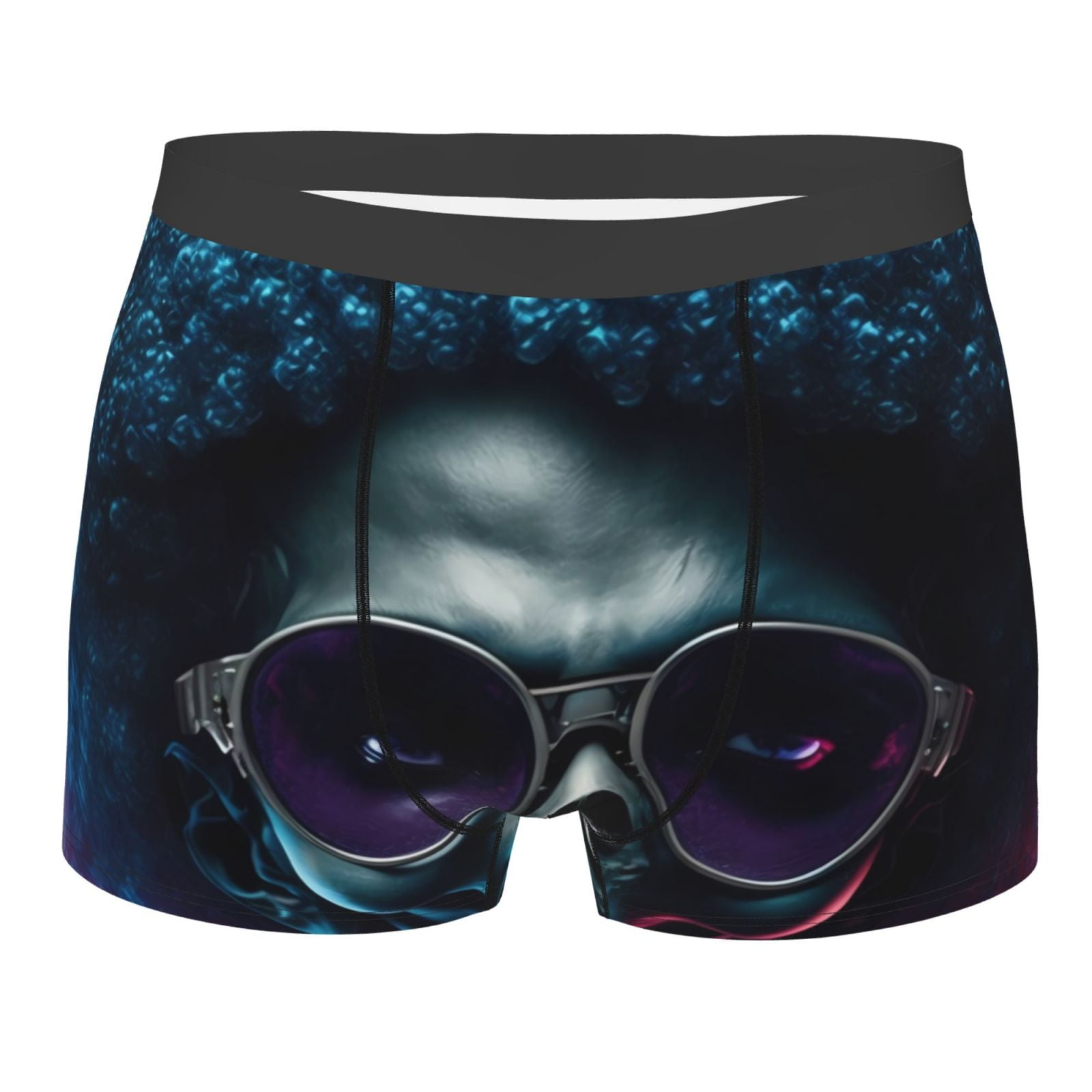 KLL Punk Style Blue Haired Skull Men's Cotton Boxer Briefs Underwear ...