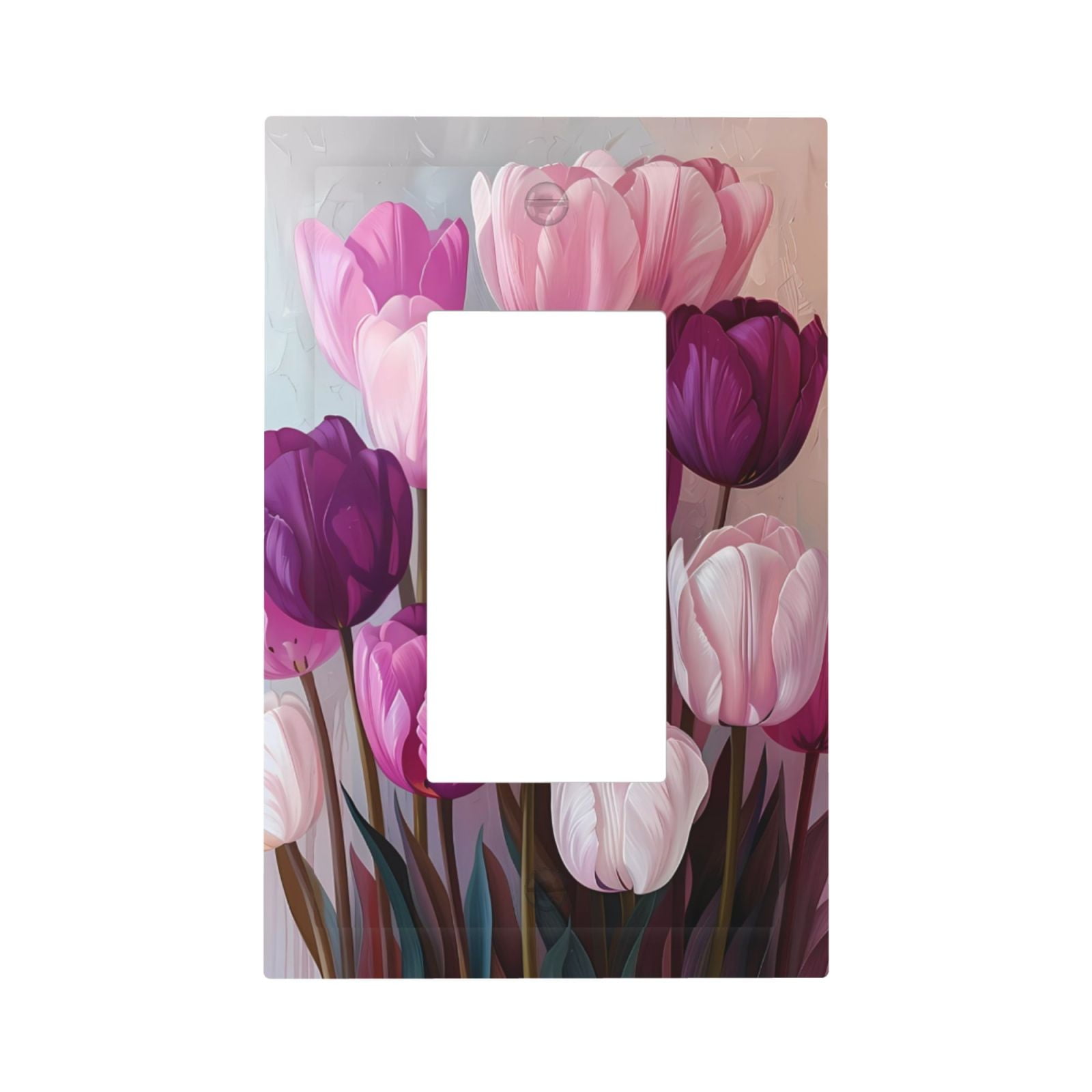 KLL Purple And Pink Tulip Bouquet Pattern Electrical Outlet Covers, 3 ...