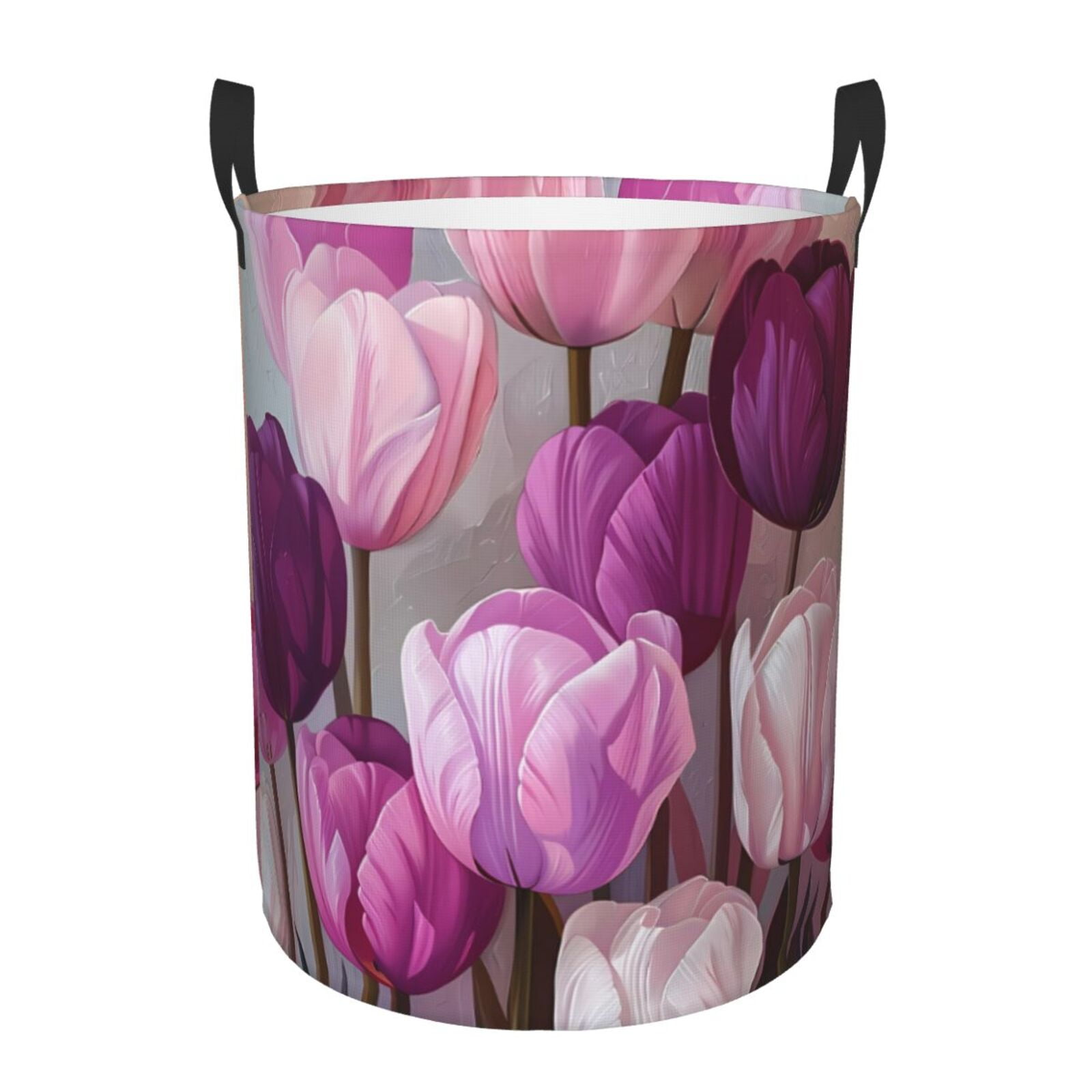 KLL Purple And Pink Tulip Bouquet Waterproof Foldable Laundry Hamper ...