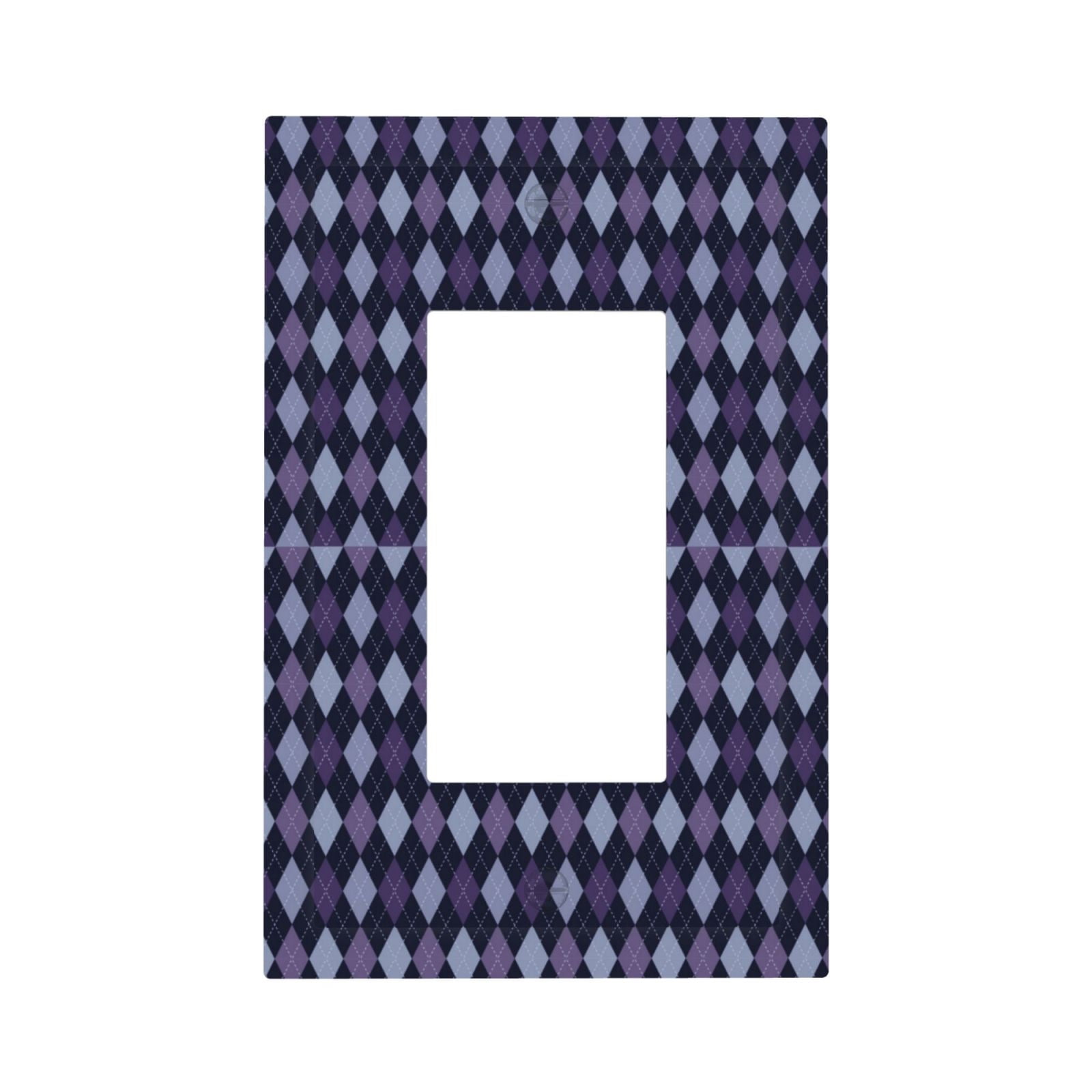 KLL Purple and Blue Squares Pattern Electrical Outlet Covers, 3