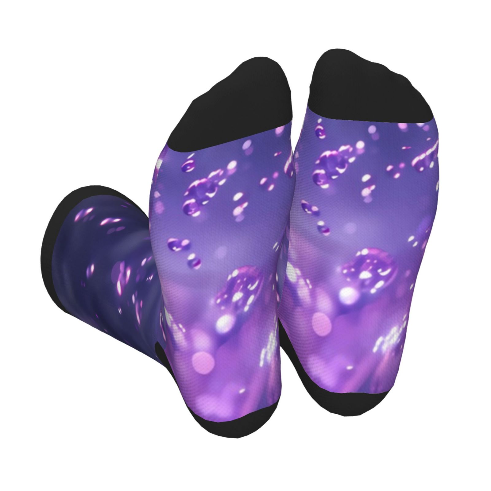 KLL Purple Bubble Abstract Art Print Cool Socks Men's Women's Crew ...