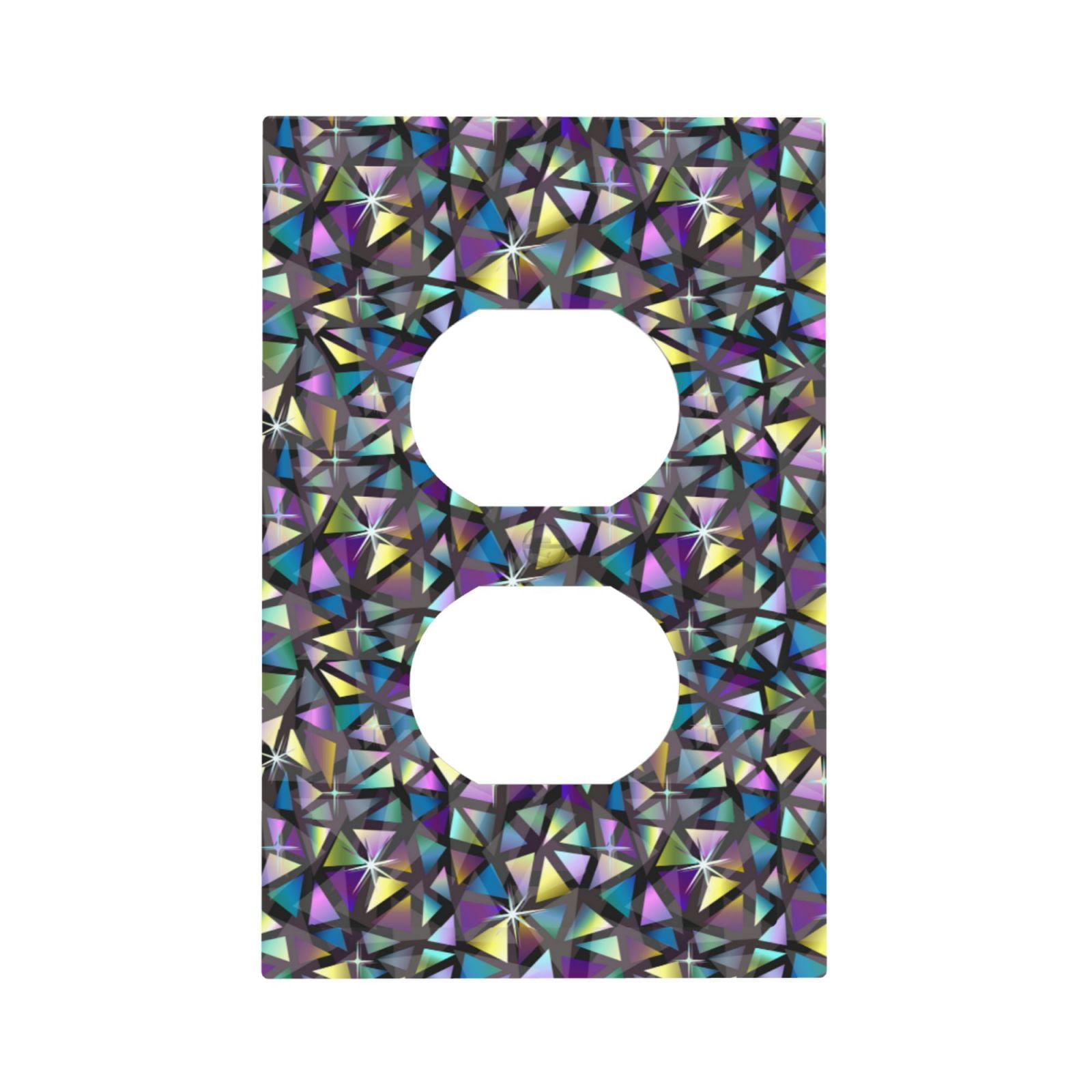 KLL Purple-Gold Triangles Pattern Electrical Outlet Covers, 3" x 5" 1 ...