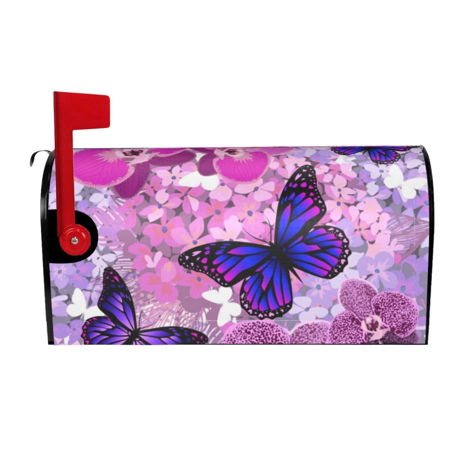 KLL Purple Vintage Butterfly Pattern Mailbox Covers,Magnetic Mailbox ...