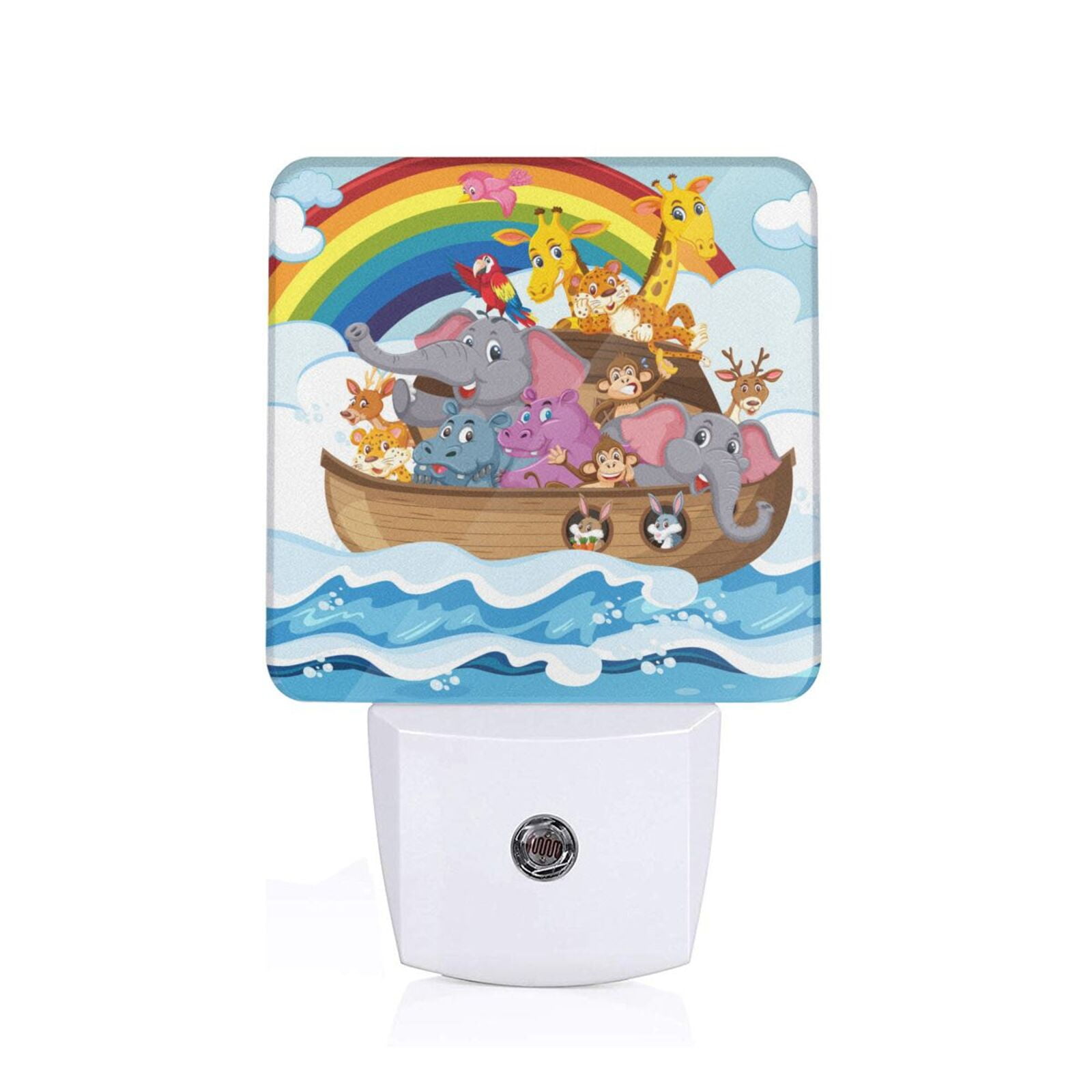 KLL Rainbow Animals on Noah's Ark for Night Lights,Auto Sensor Night ...