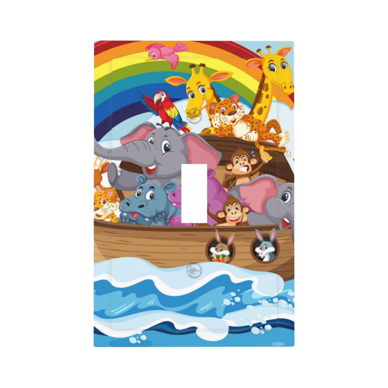 KLL Rainbow Animals on Noah's Ark Pattern Electrical Outlet Covers, 3 ...
