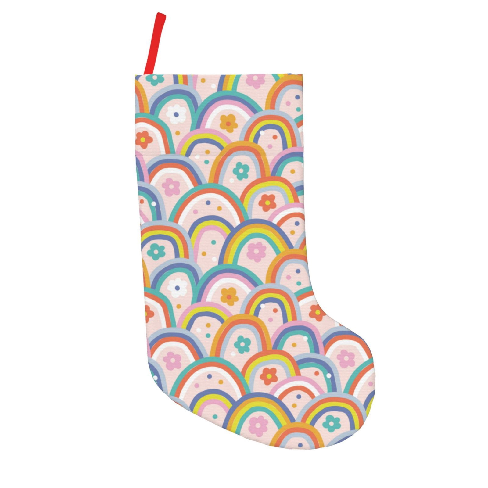 KLL Rainbow Flowers for 18" Christmas Stocking Snowman Xmas Stocking ...