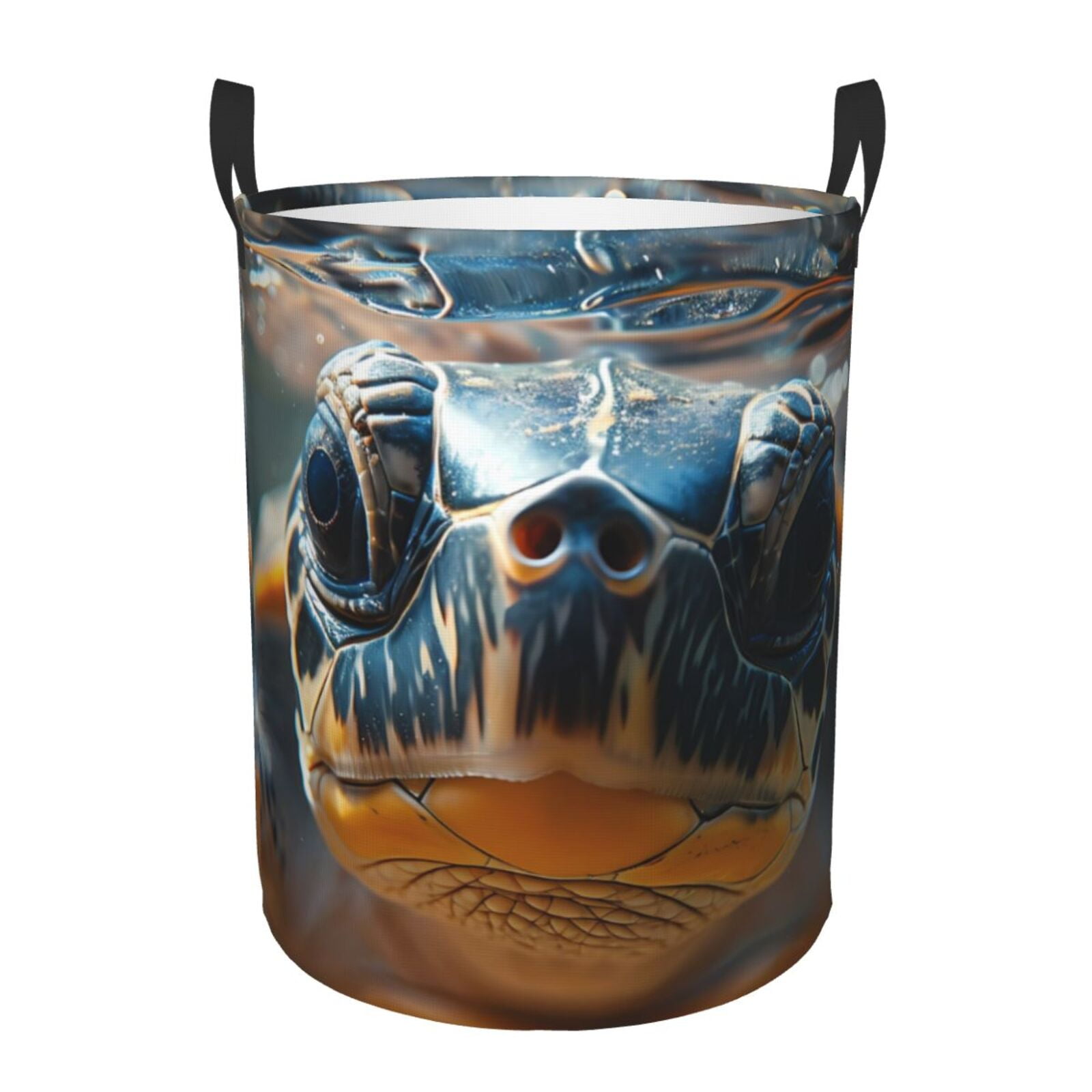 KLL Realistic Cute Sea Turtle Waterproof Foldable Laundry Hamper Bucket ...