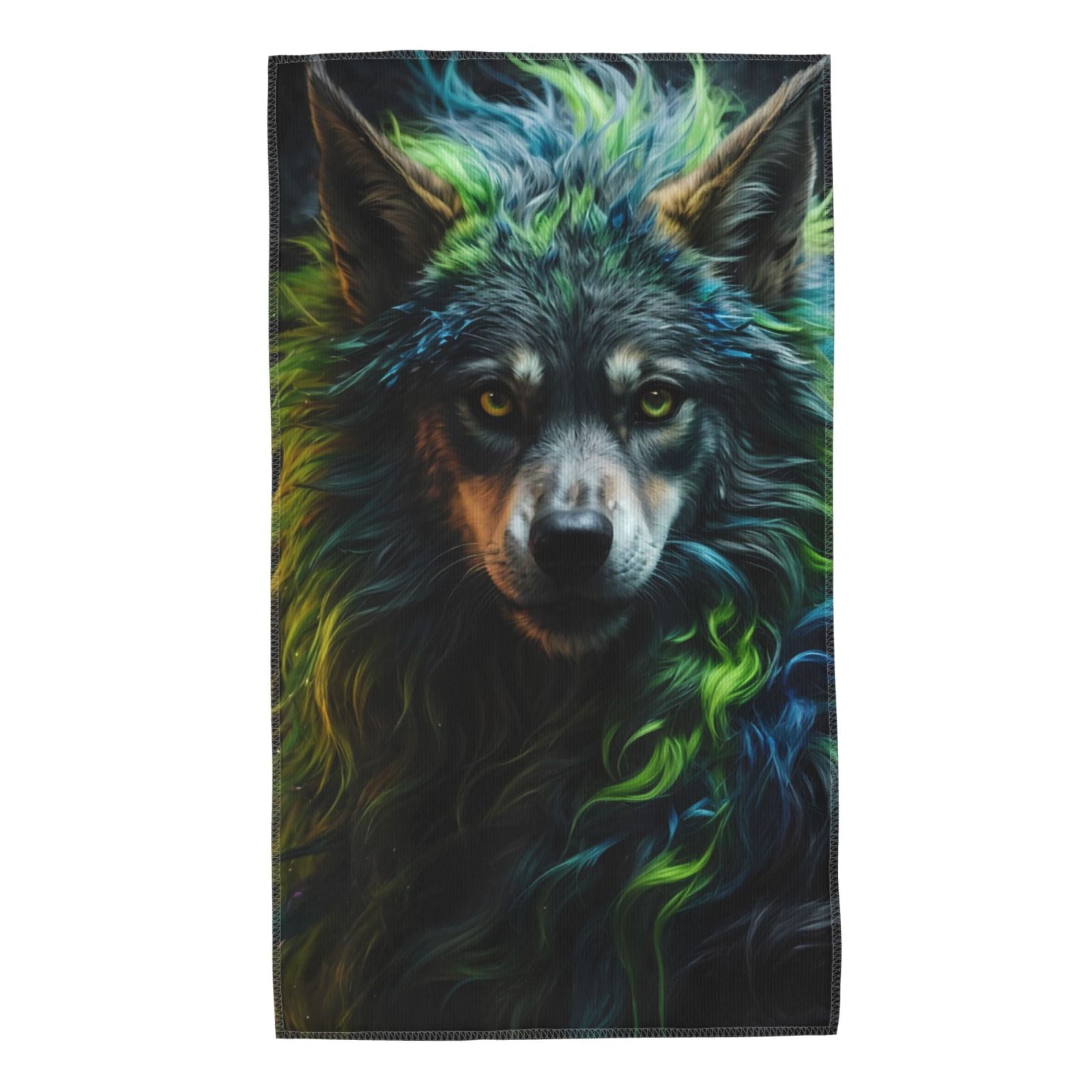 KLL Realistic Style Colorful Wolf A Ultra Absorbent & Soft Hand Towels ...