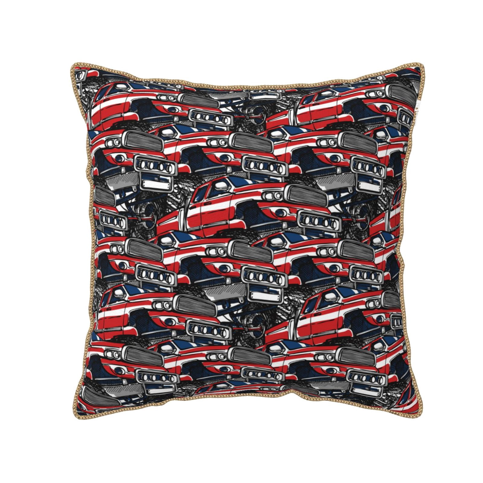KLL Red And Blue Cars Decorative Throw Pillow Covers Velvet Soft for ...