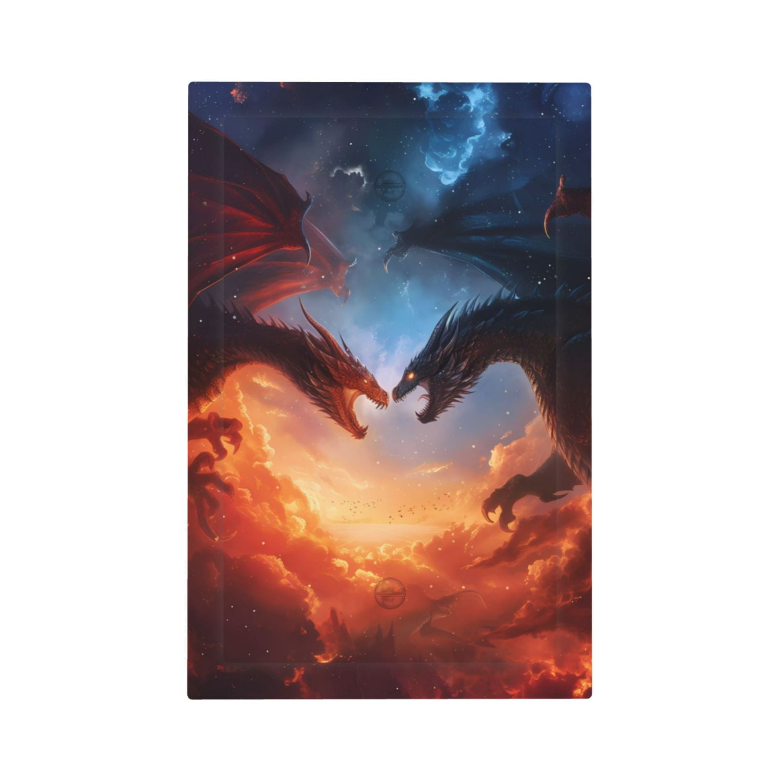 KLL Red And Blue Fire Cloud Dragon Pattern Electrical Outlet Covers, 3 ...