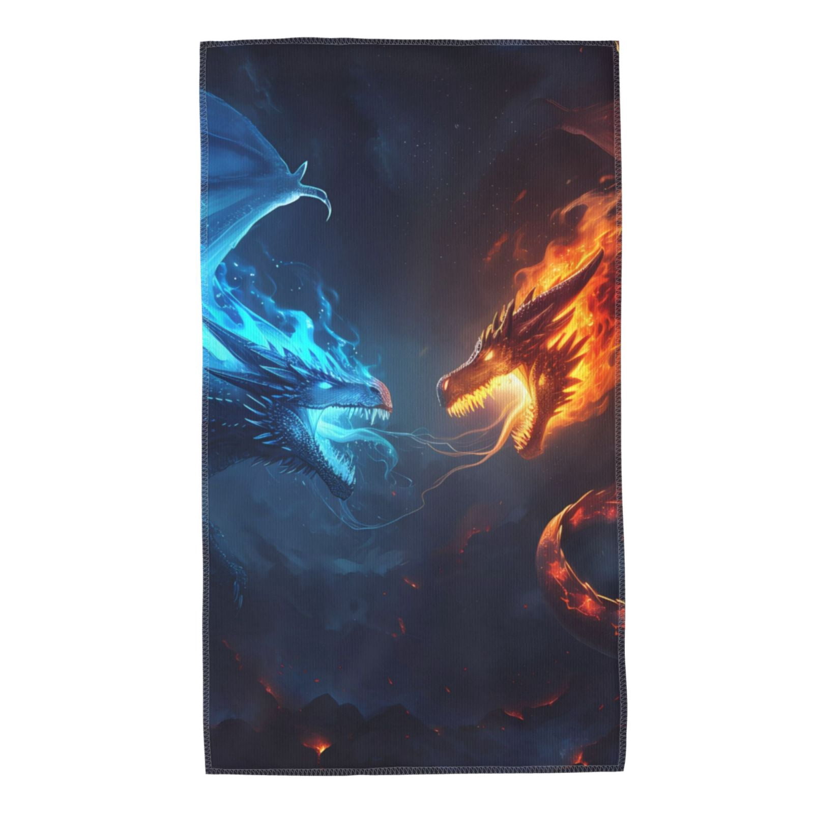 KLL Red And Blue Fire Dragon C Ultra Absorbent & Soft Hand Towels for ...