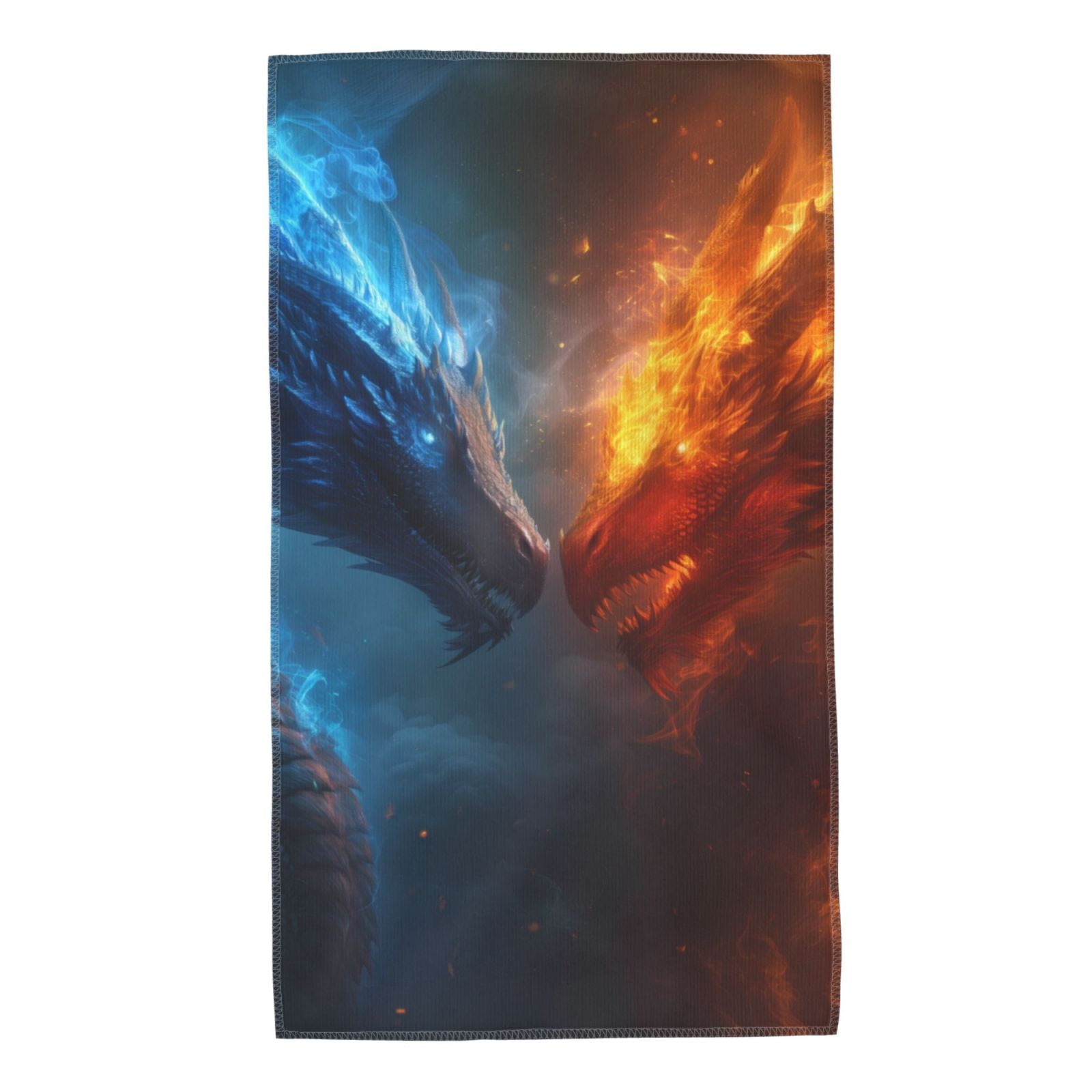 KLL Red And Blue Fire Dragon E Ultra Absorbent & Soft Hand Towels for ...
