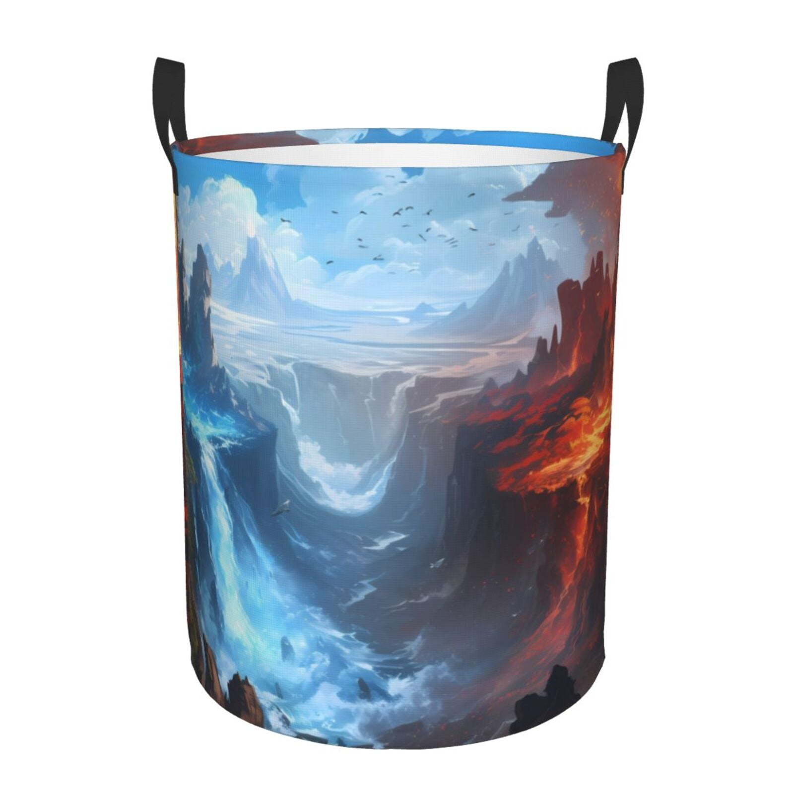 KLL Red And Blue Fire Mountains Waterproof Foldable Laundry Hamper ...