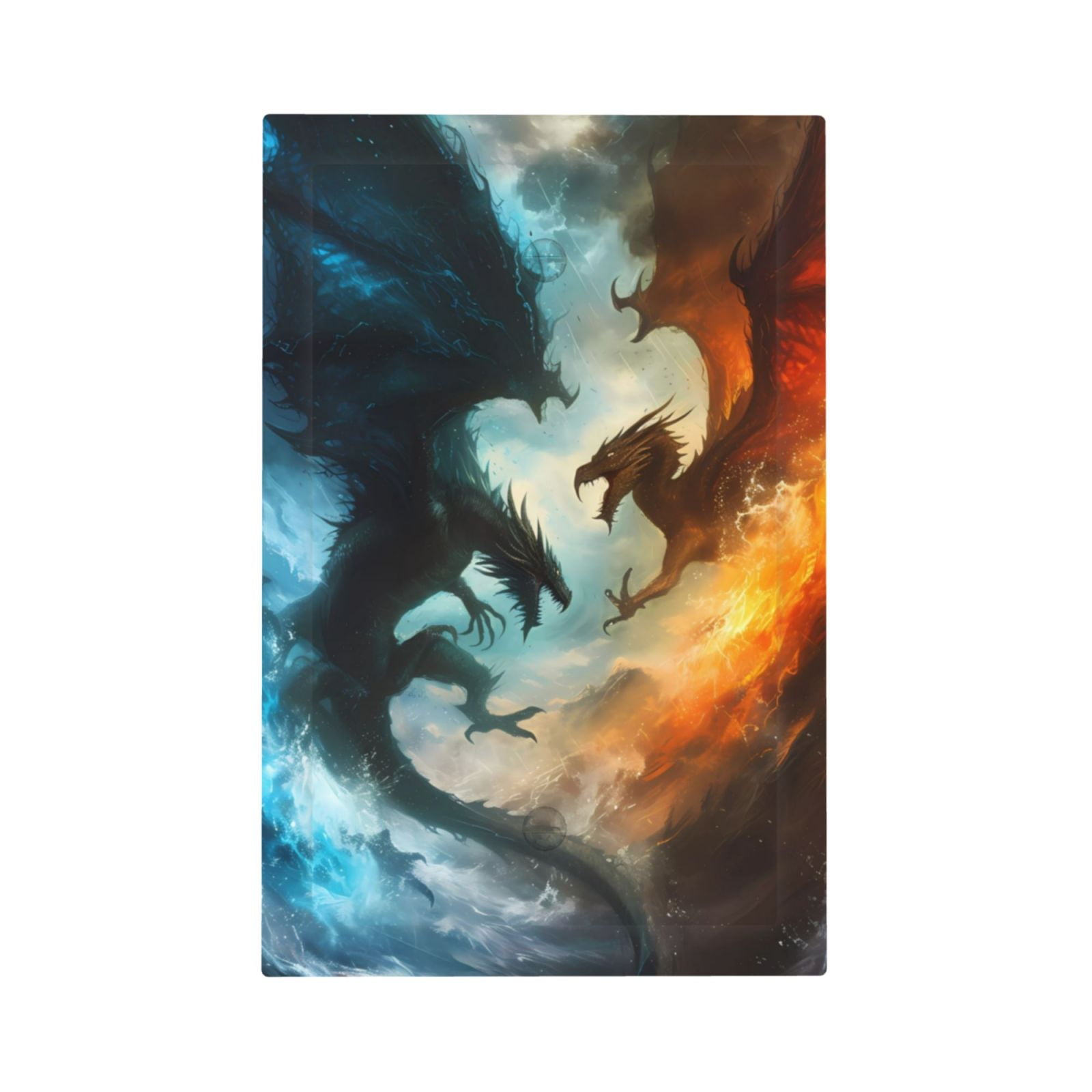 KLL Red And Blue Flame Wave Dragon Pattern Electrical Outlet Covers, 3 ...