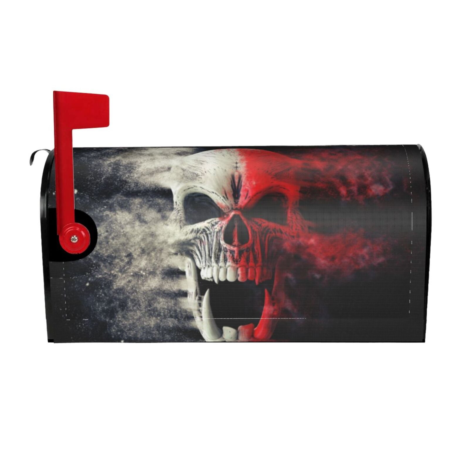 KLL Red And White Screaming Demon Skull Pattern Mailbox Covers,Magnetic ...