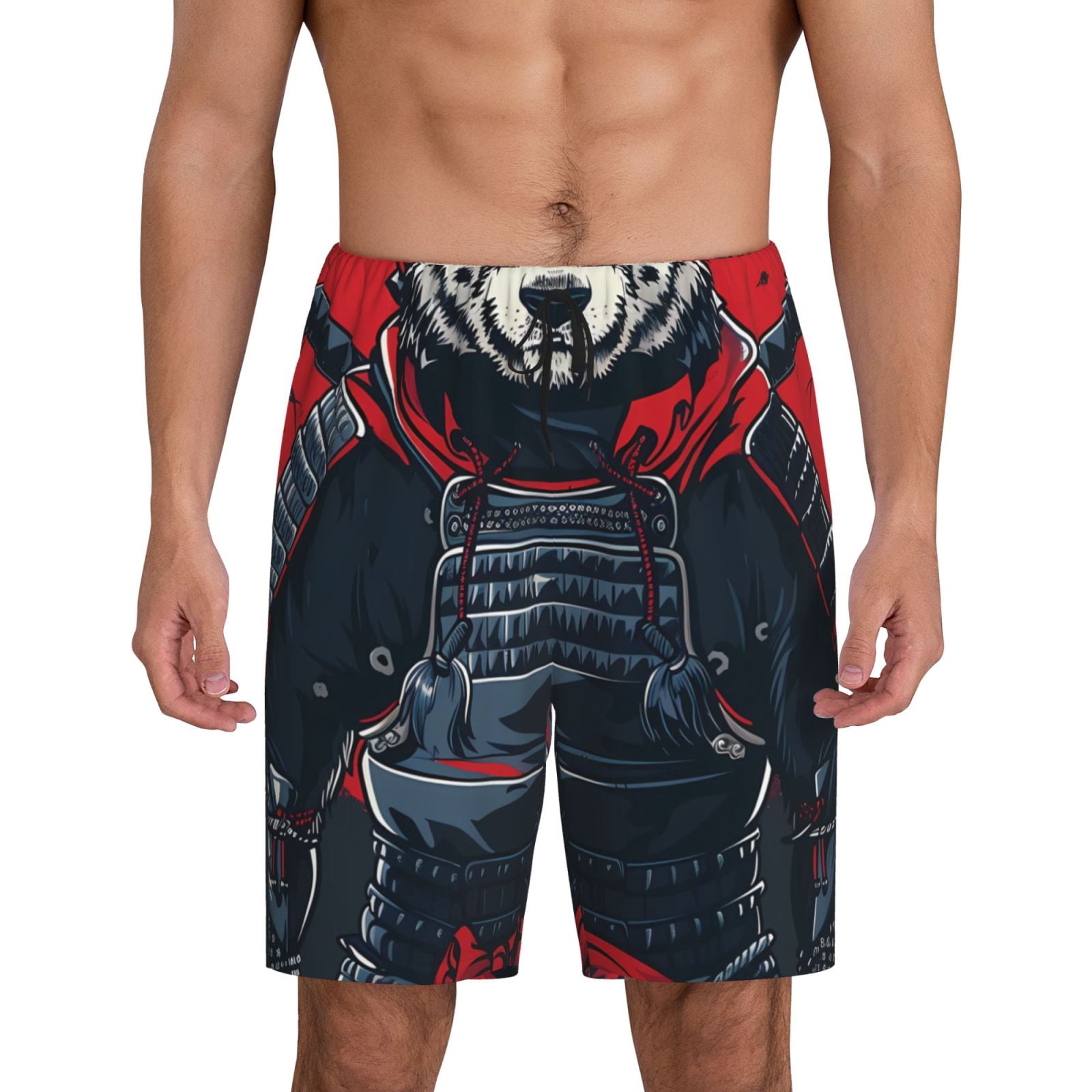 KLL Red Black Eastern Panda Warrior for Men's 1-Pack Shorts,Sleep ...