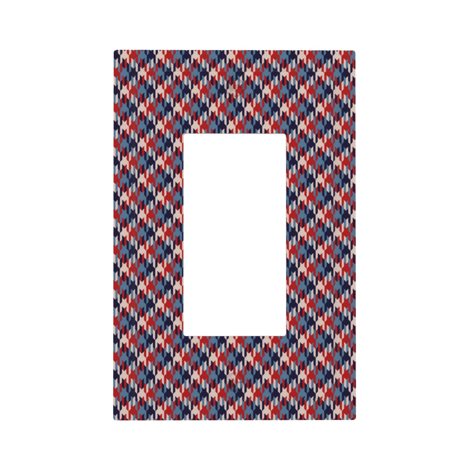 KLL Red Blue Checked Pattern Electrical Outlet Covers, 3" x 5" 1 Pack ...