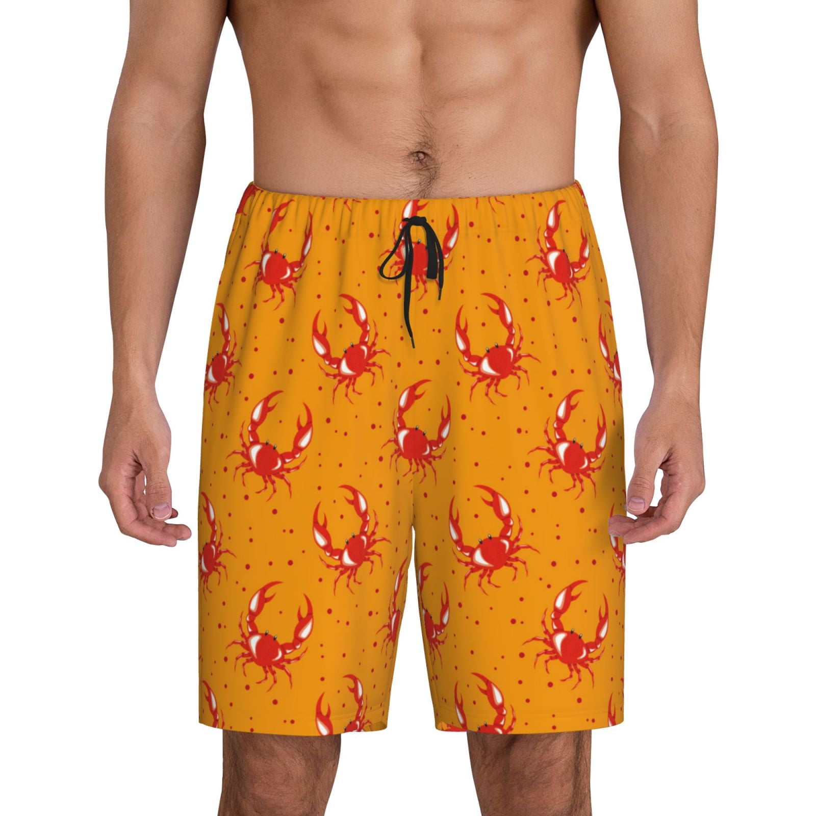 KLL Red Crab for Men's 1-Pack Shorts,Sleep Pajama Shorts for Men Soft ...