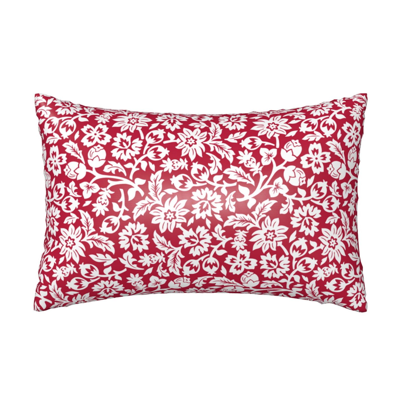KLL Red Flowers Pattern Silk Pillowcase for Hair and Skin Standard Size ...