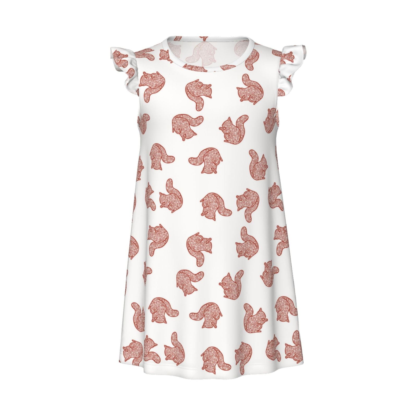 KLL Red Fox Print Girls Nightgowns Pajamas for Girl Sleepwear Toddler ...