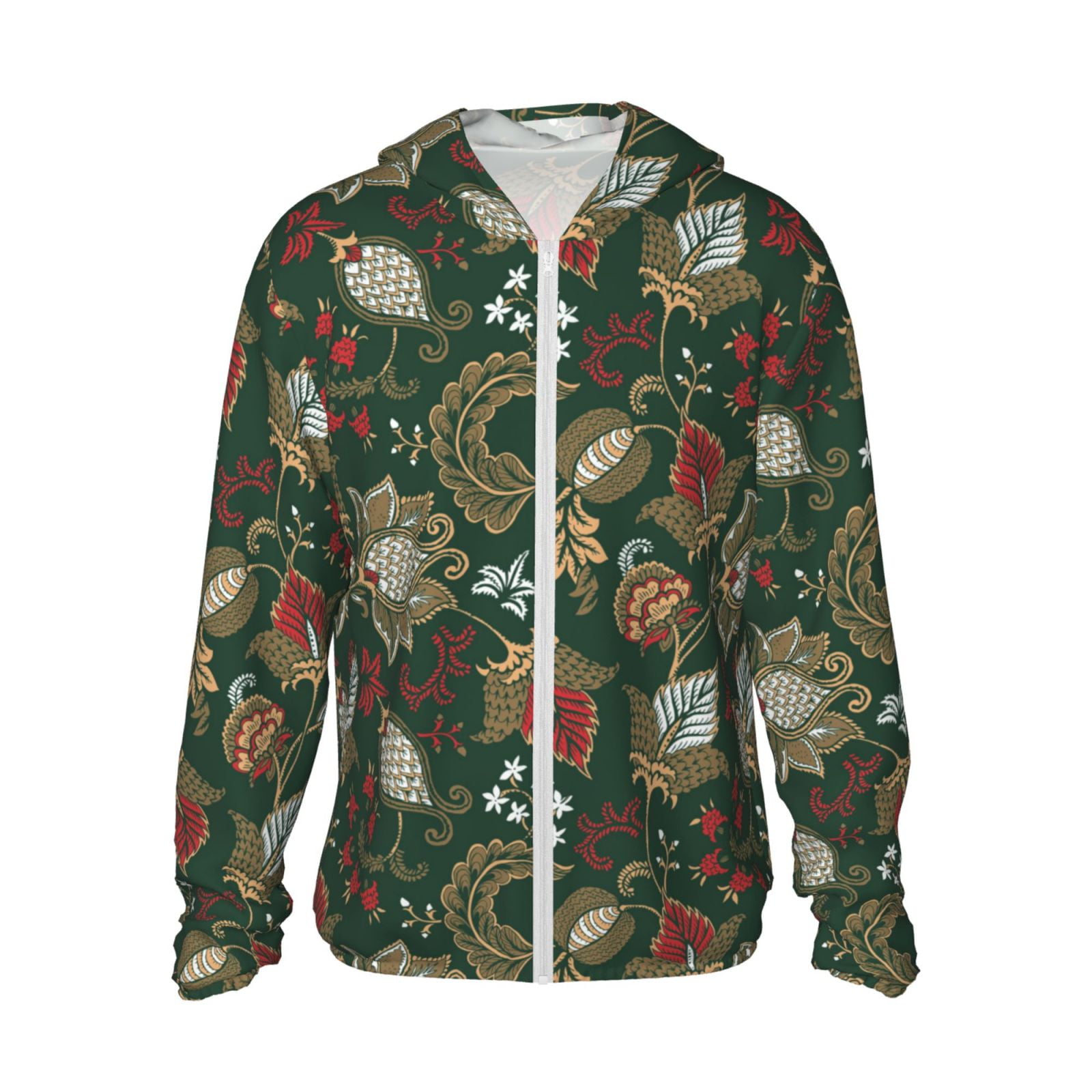 KLL Red Leaves Print Men's Women’s UPF 50+ Sun Protection Outdoor ...