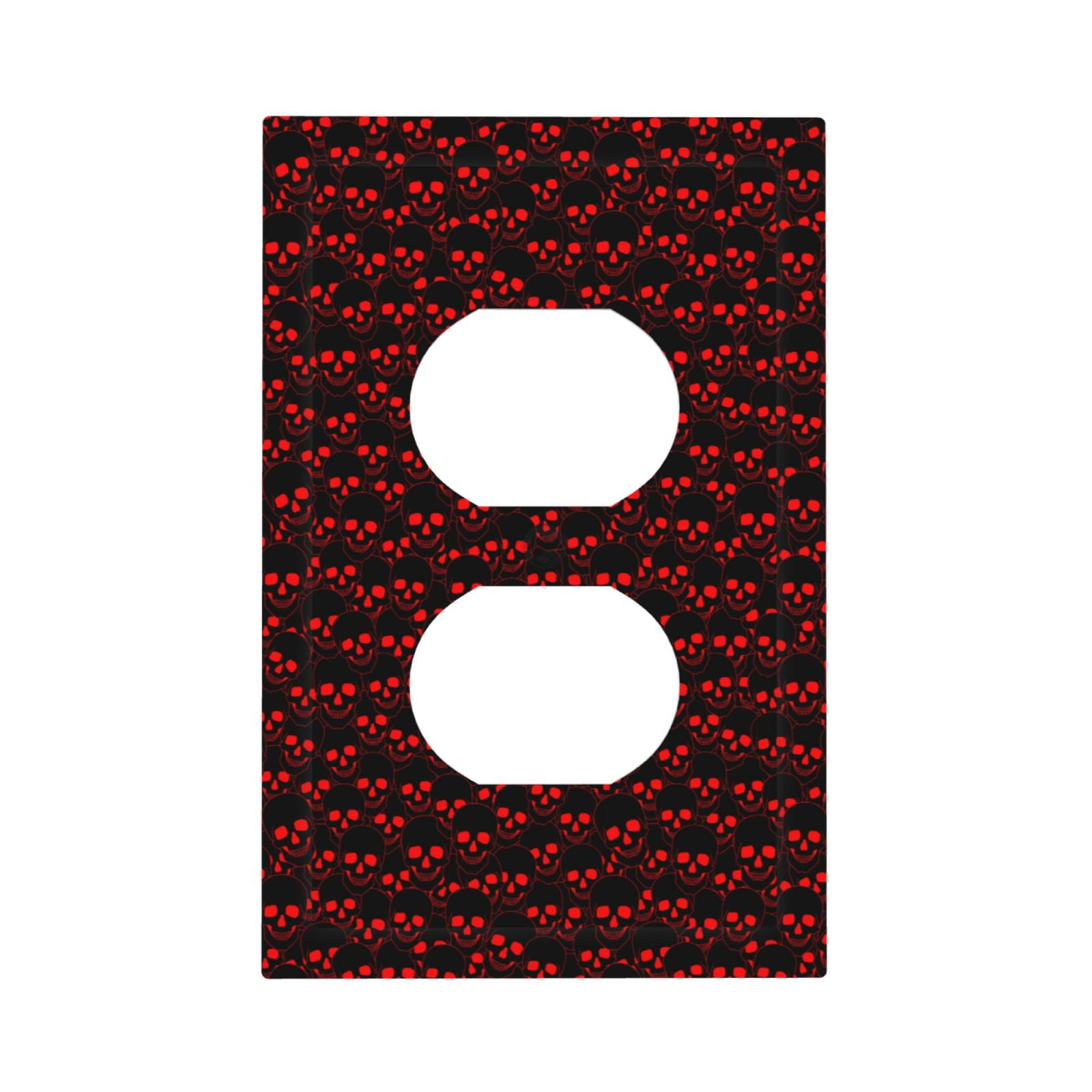 KLL Red Skulls 4 Pattern Electrical Outlet Covers, 3" x 5" 1 Pack ...