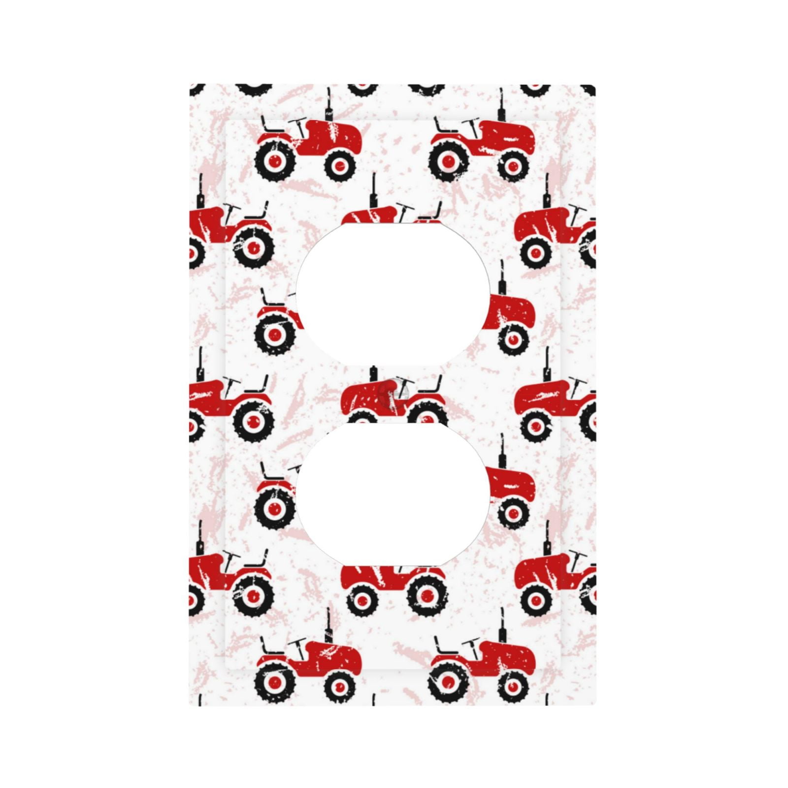 KLL Red Wheeled Tractors Pattern Electrical Outlet Covers, 3" x 5" 1 ...
